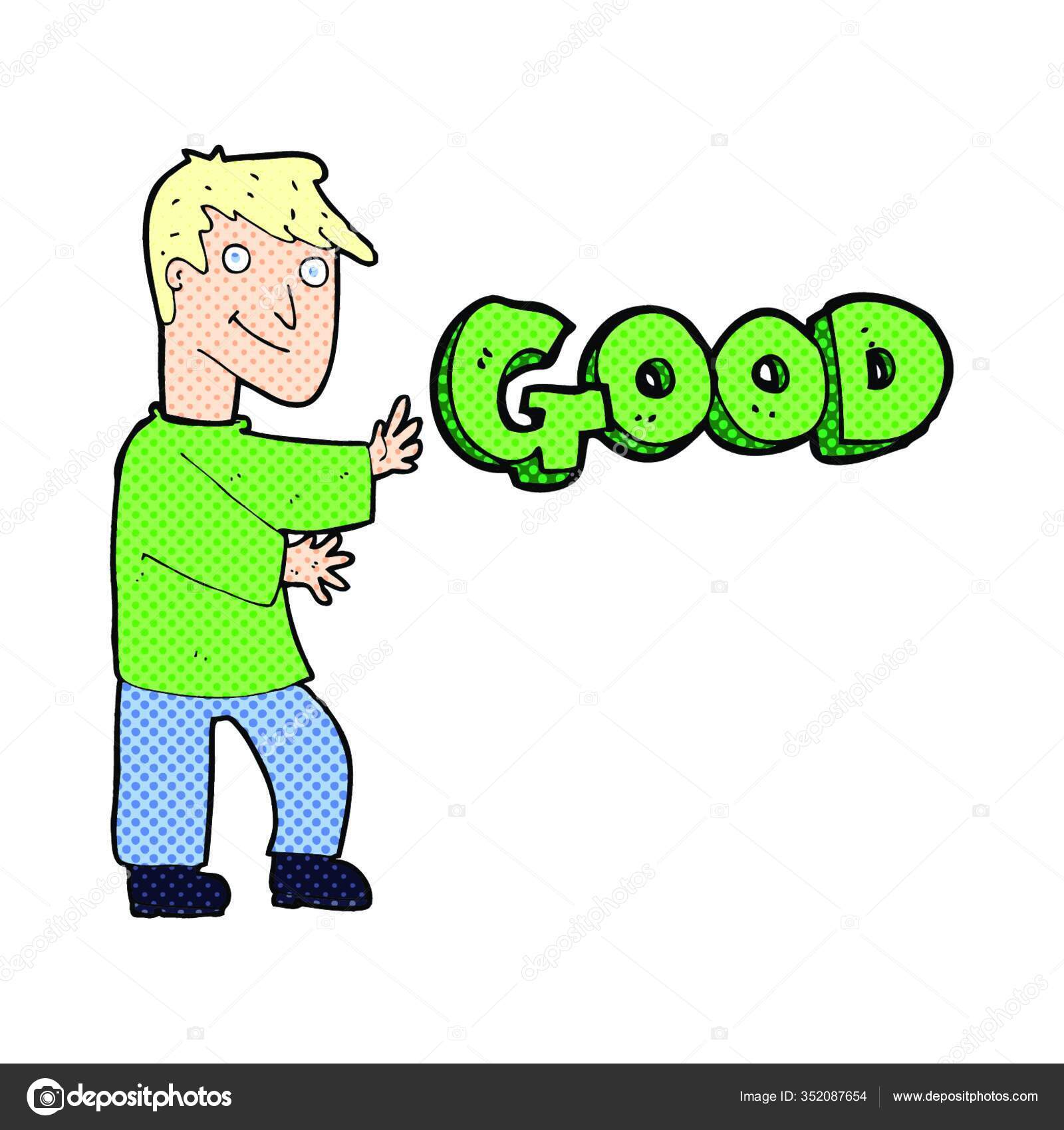 Hombre Dibujos Animados Haciendo Bien Vector de stock #352087654 de ...