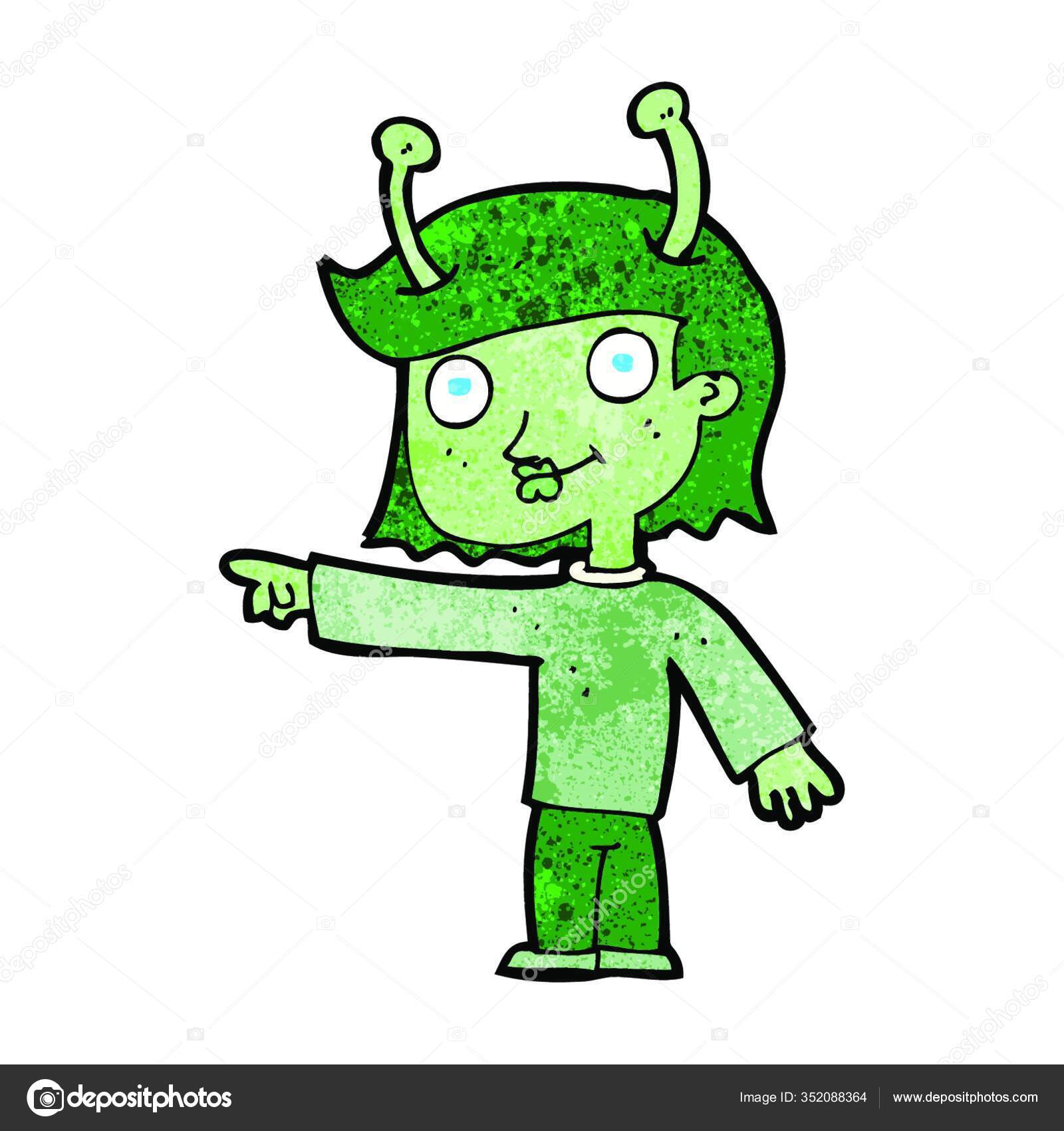 Cartoon Space Alien Vector Illustration Stock Vector by ...