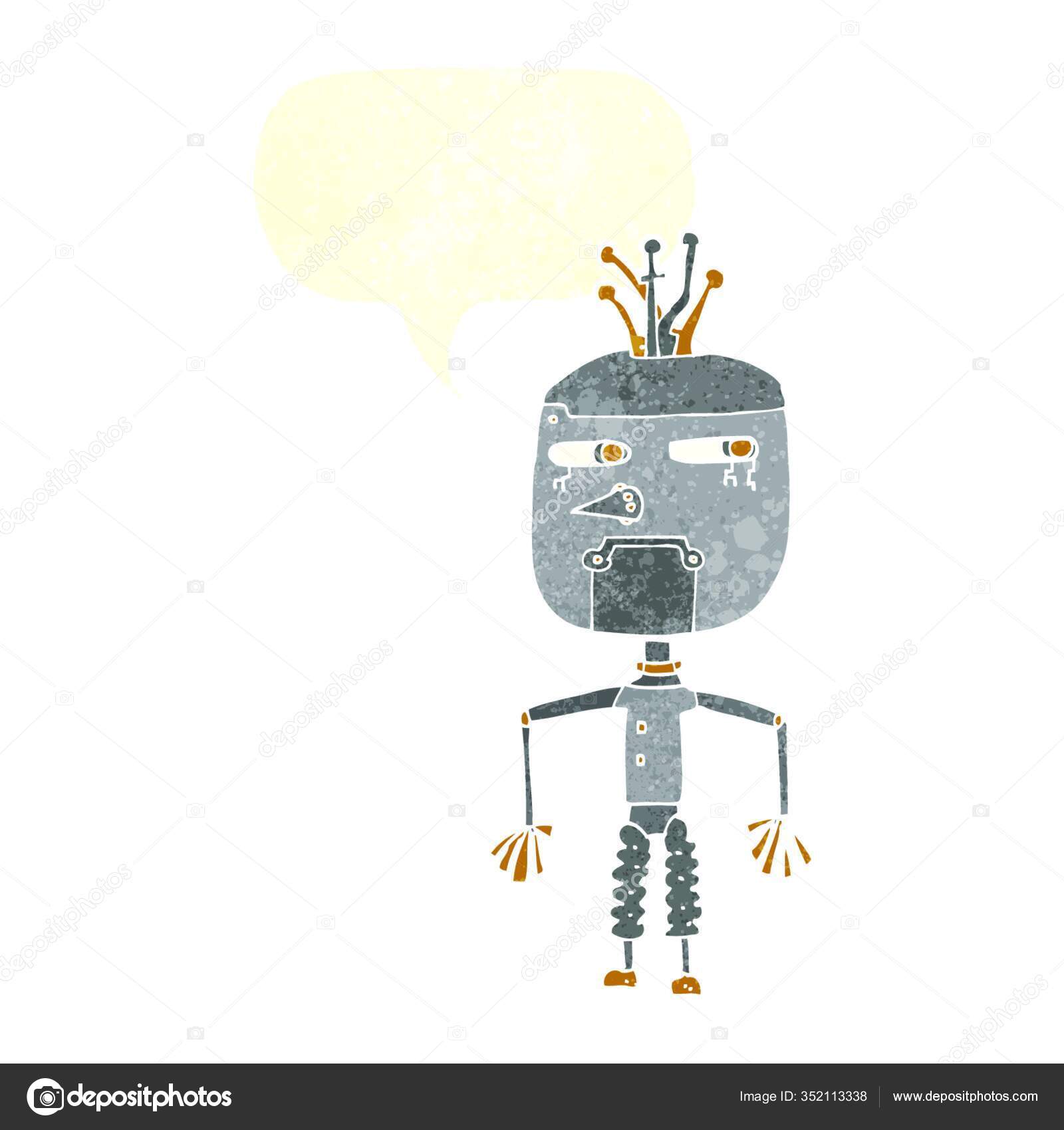Cartoon Robot Speech Bubble Stock Vector Image by ©PantherMediaSeller ...