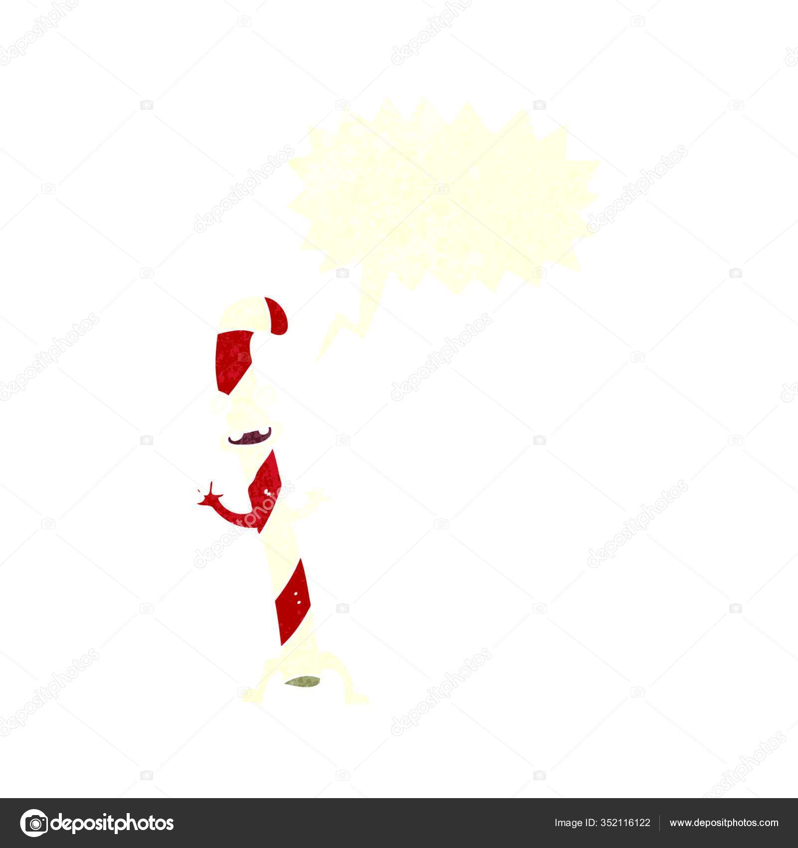 Cartoon Dancing Christmas Candy Cane Speech Bubble Stock Vector Image ...