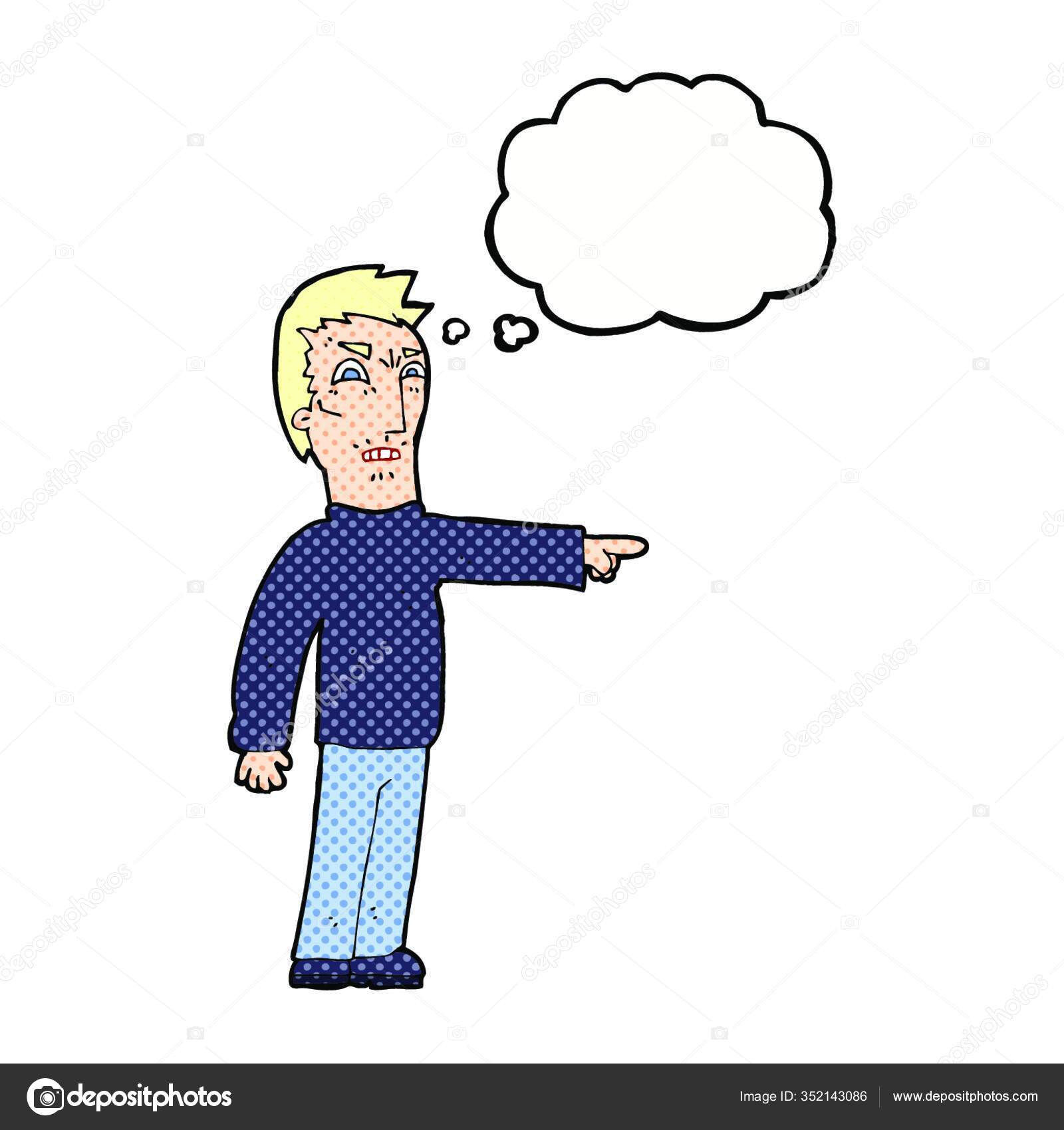 Angry Man Cartoon Pointing