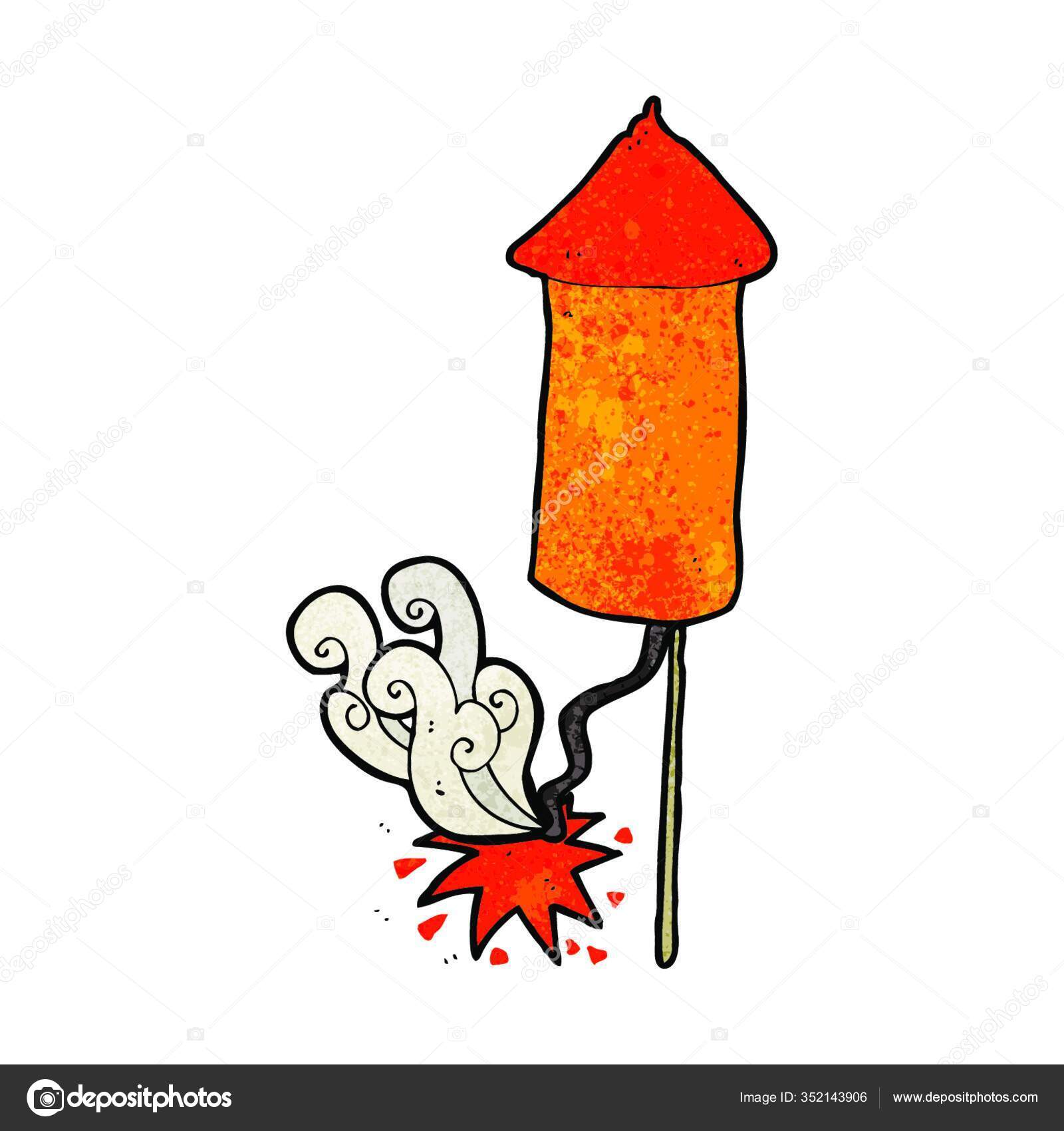 Cartoon Firework Illustration White Background Stock Vector Image by ...