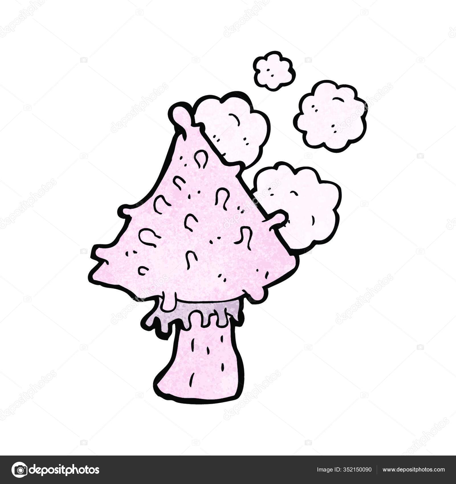 Cartoon Pilz Illustration Auf Weißem Hintergrund Stock-Vektorbild von ...