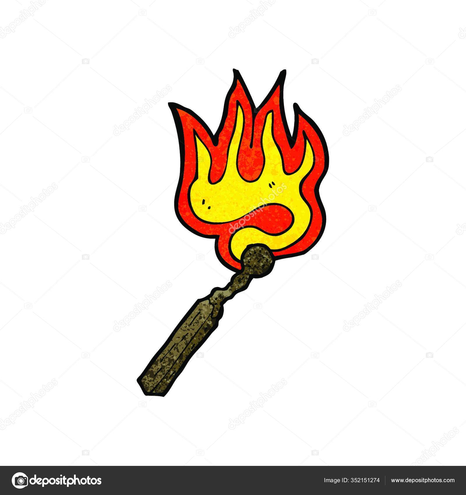Dibujos Animados Partido Quema Ilustración Sobre Fondo Blanco Vector de ...