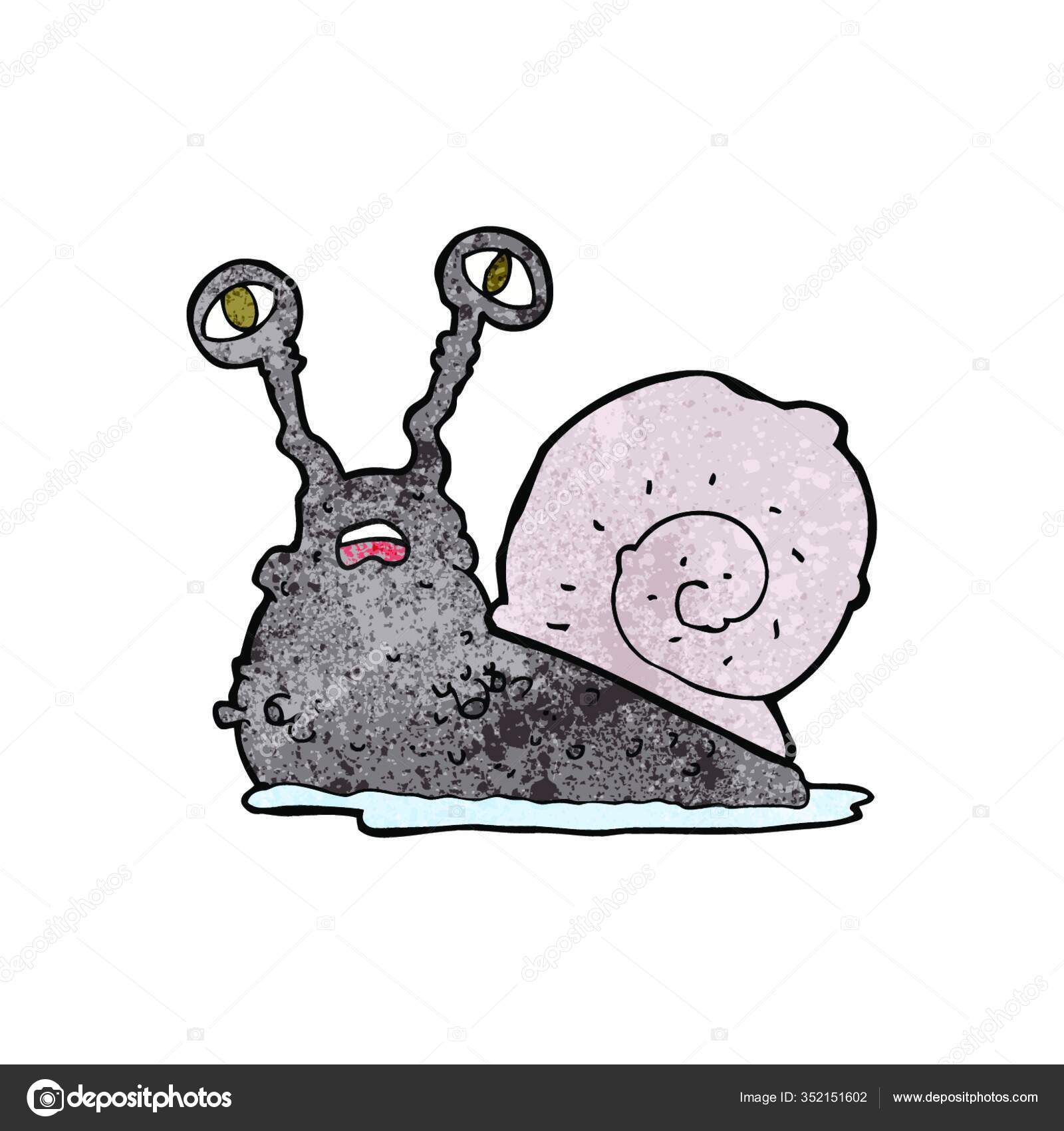 Cartoon Gross Snail Illustration White Background Stock Illustration by ...