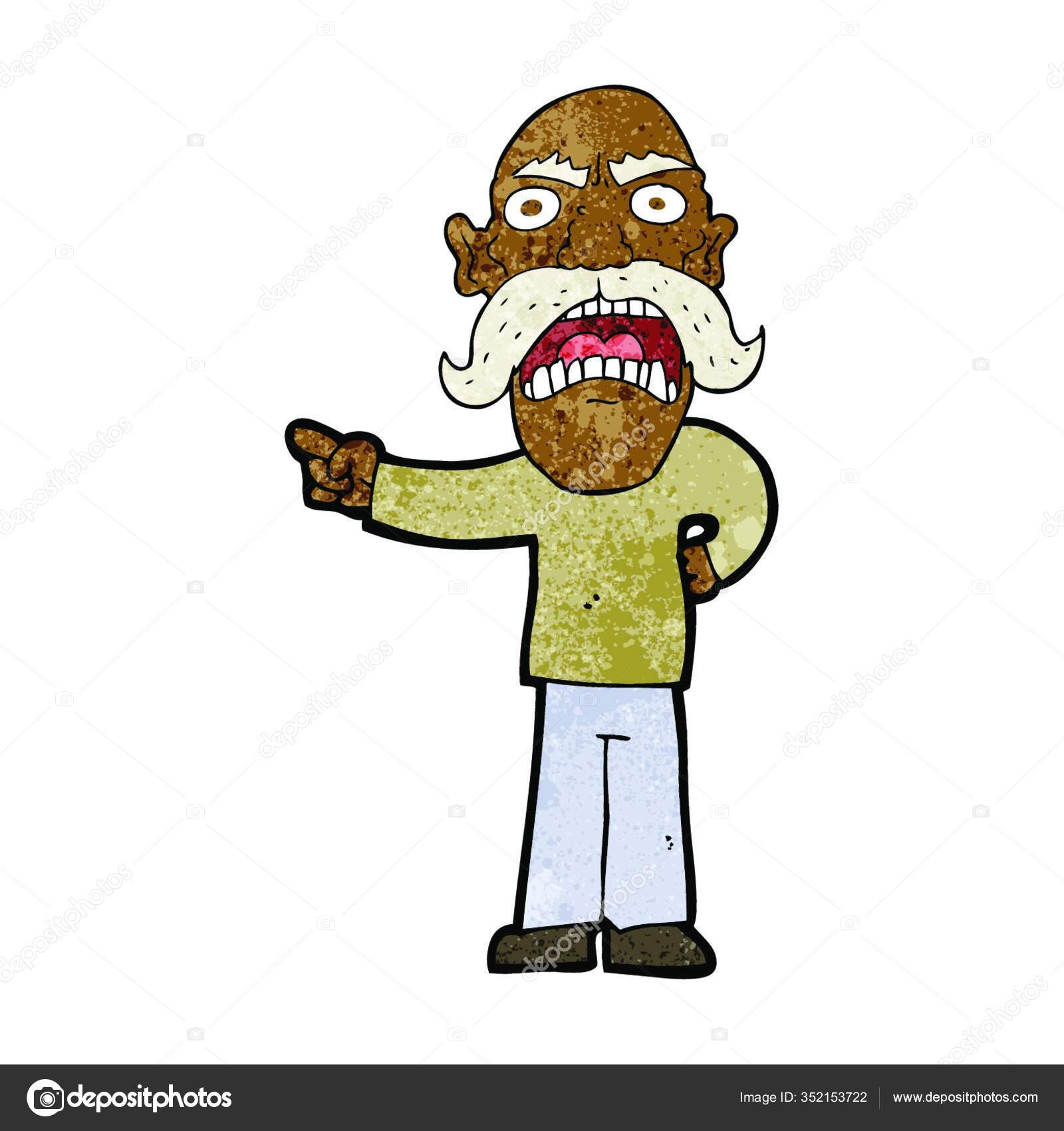 Cartoon Angry Old Man Stock Vector Image by ©PantherMediaSeller #352153722