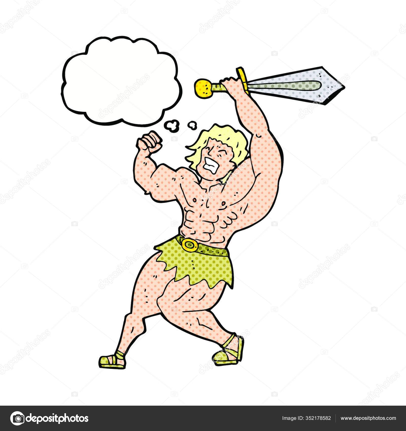 Cartoon Barbarian Hero Thought Bubble Stock Vector Image by ...