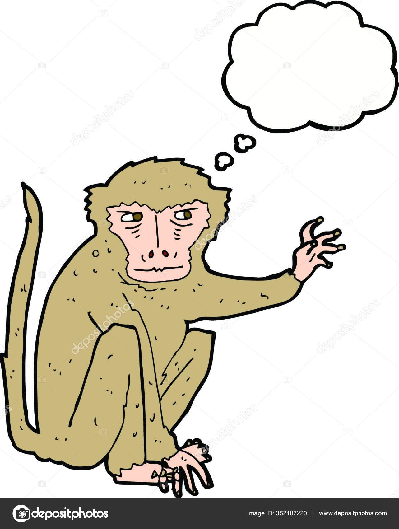 Cartoon Evil Monkey Thought Bubble Stock Vector Image by ...