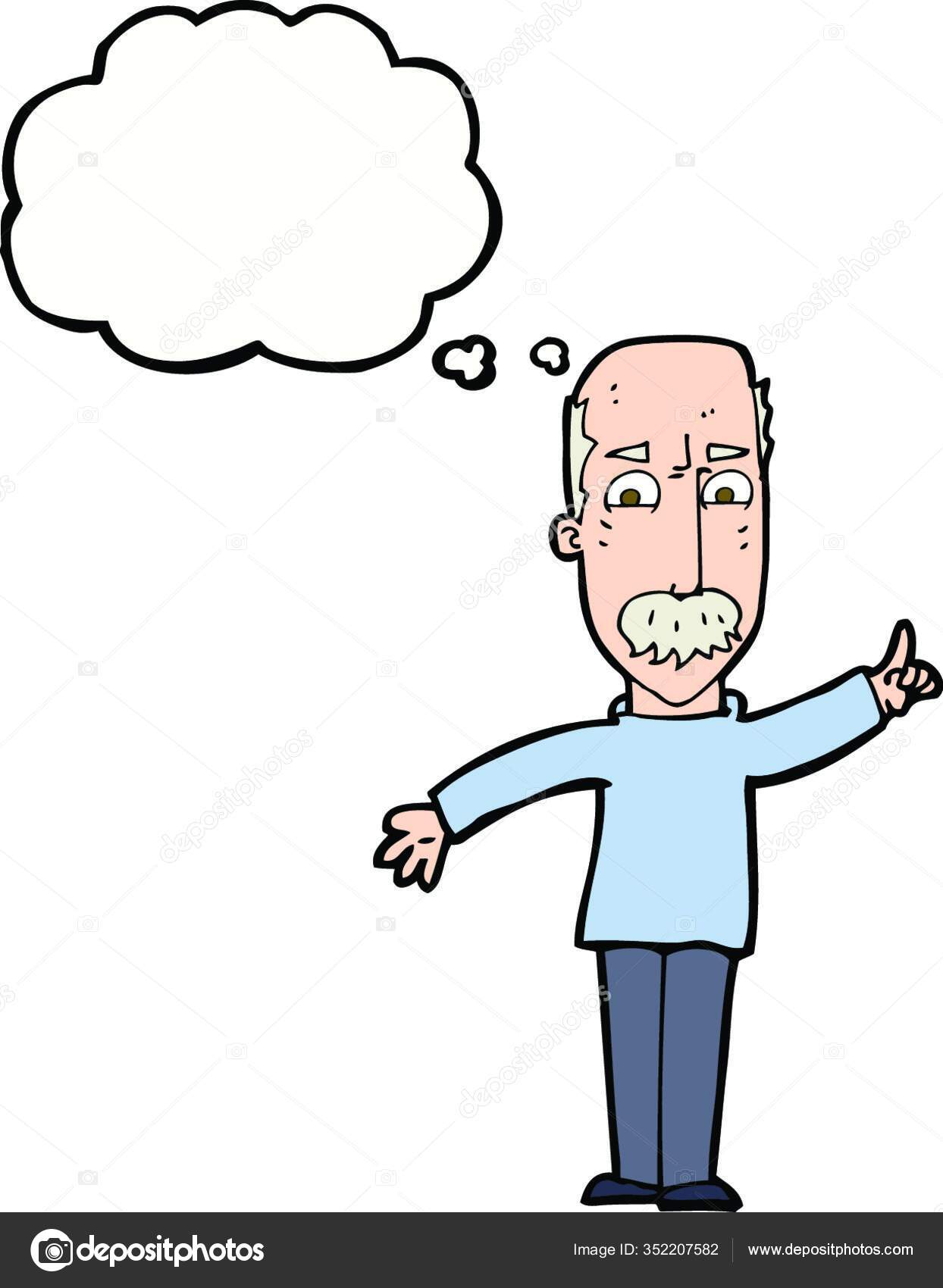 Cartoon Man Issuing Stern Warning Thought Bubble Stock Vector by ...