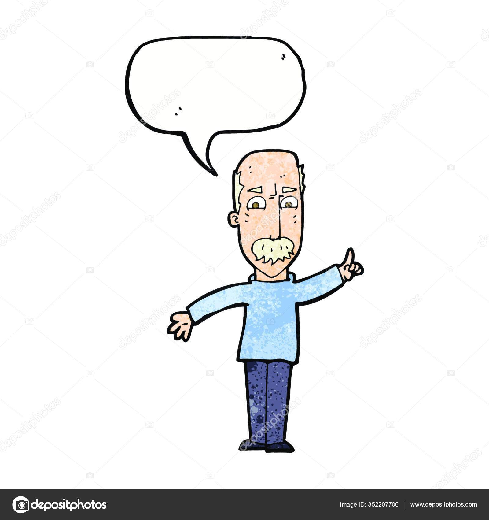 Cartoon Man Issuing Stern Warning Speech Bubble Stock Vector Image by ...