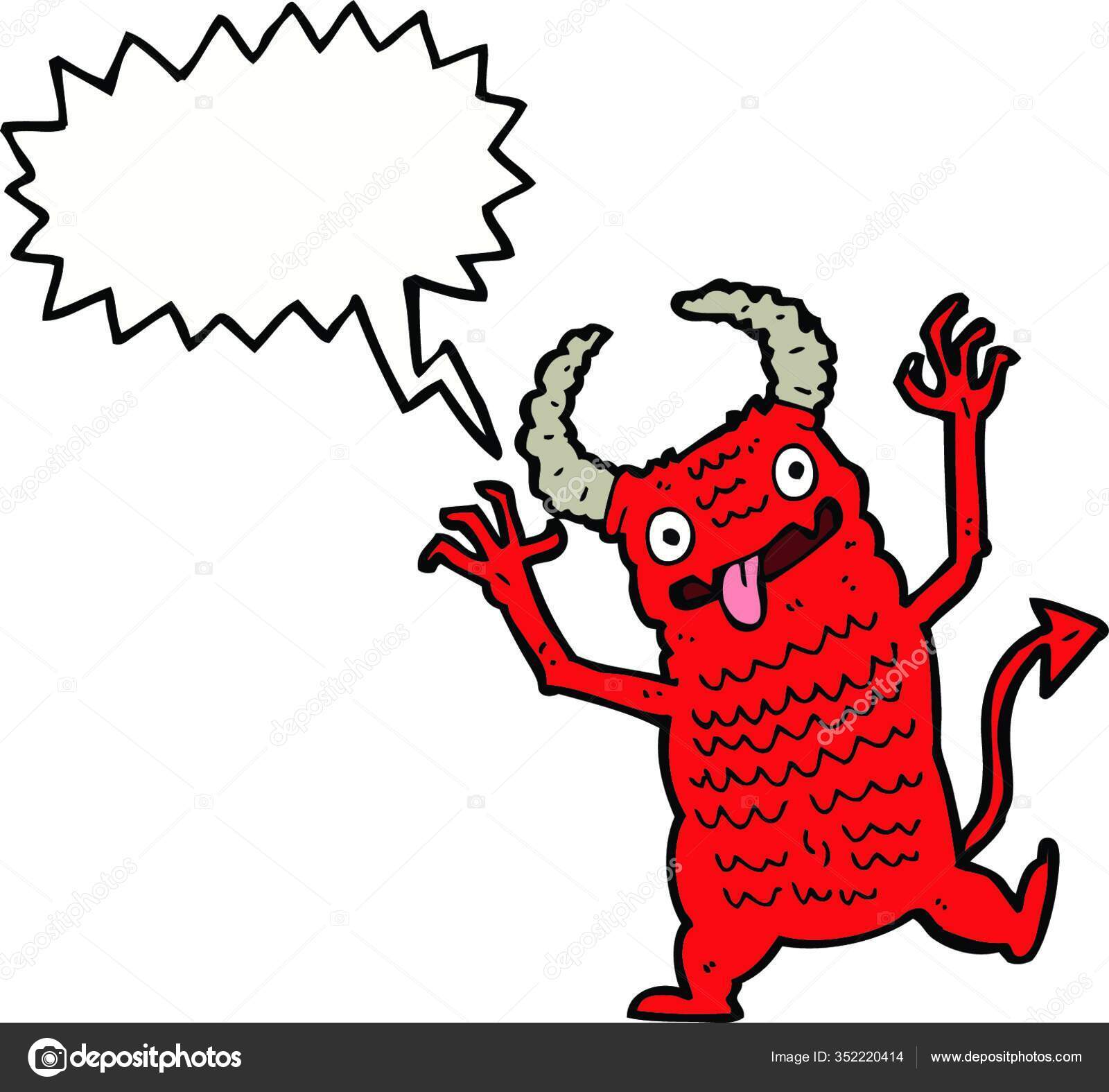 Cartoon Demon Speech Bubble Stock Vector by ©PantherMediaSeller 352220414
