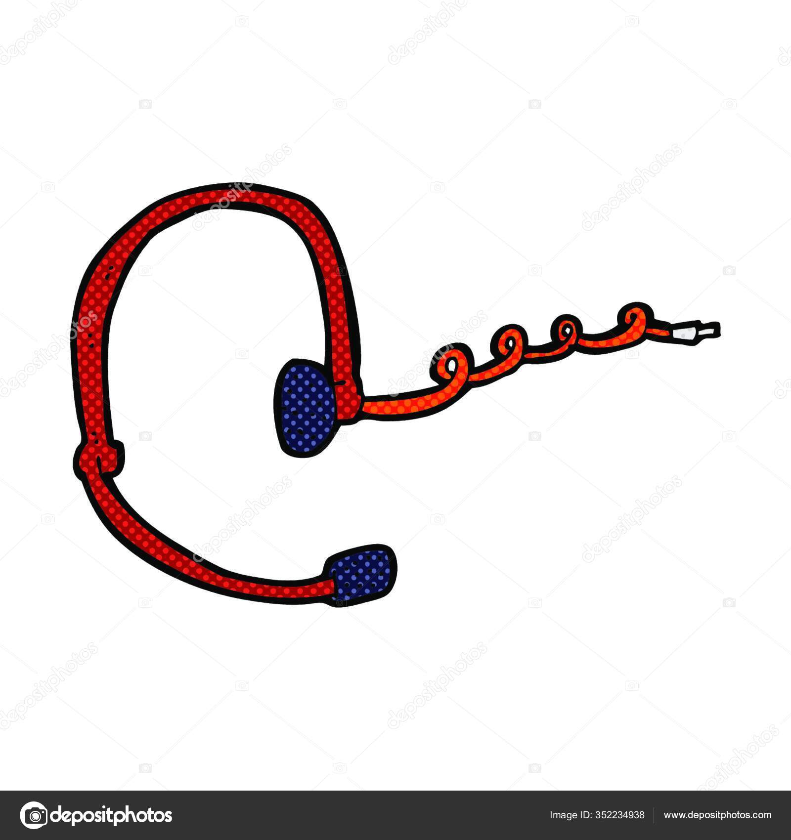 Retro Comic Book Style Cartoon Call Center Headset Stock Vector Image ...