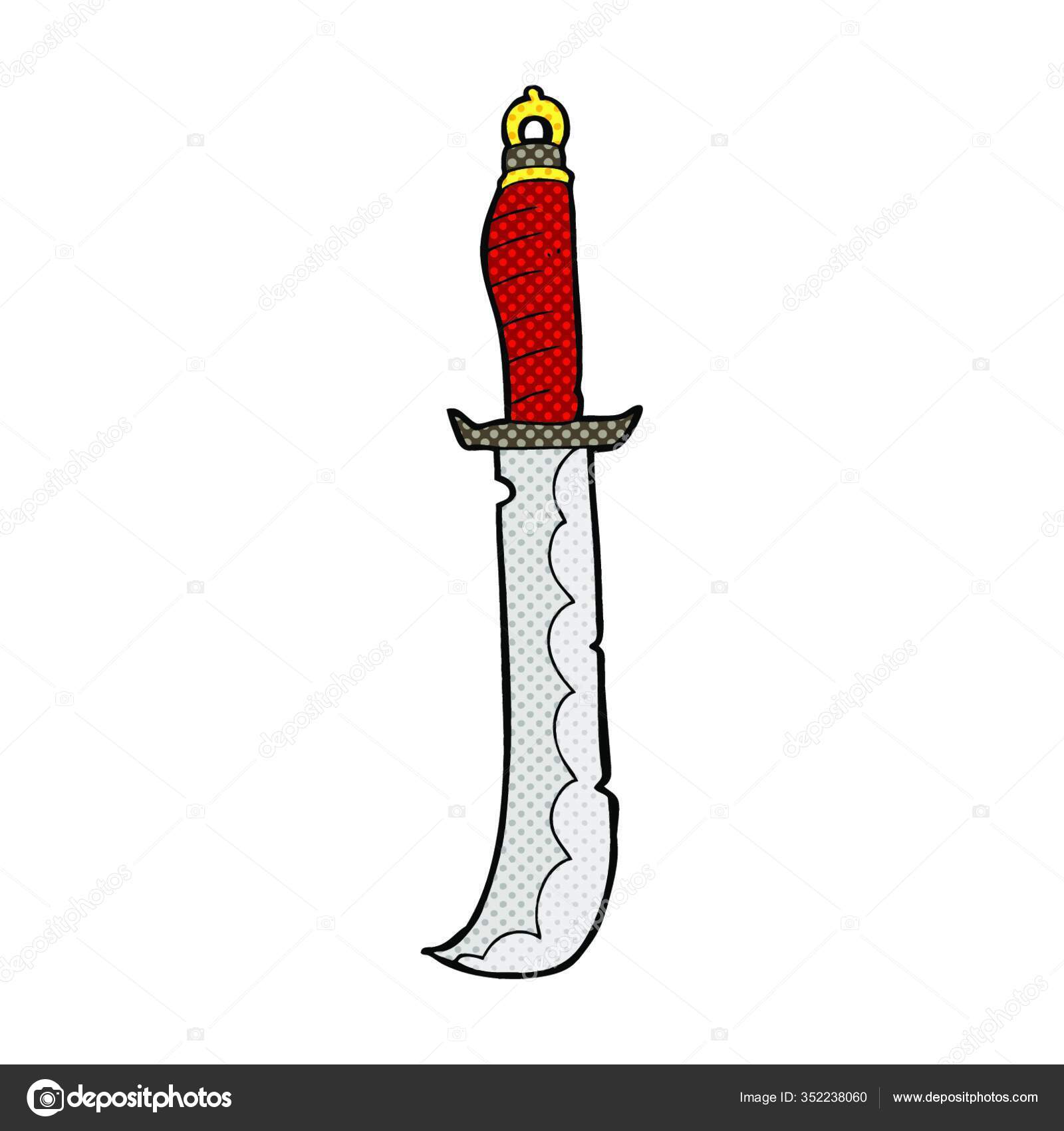 Style Bande Dessinée Rétro Épée Dessin Animé Vecteur par ...