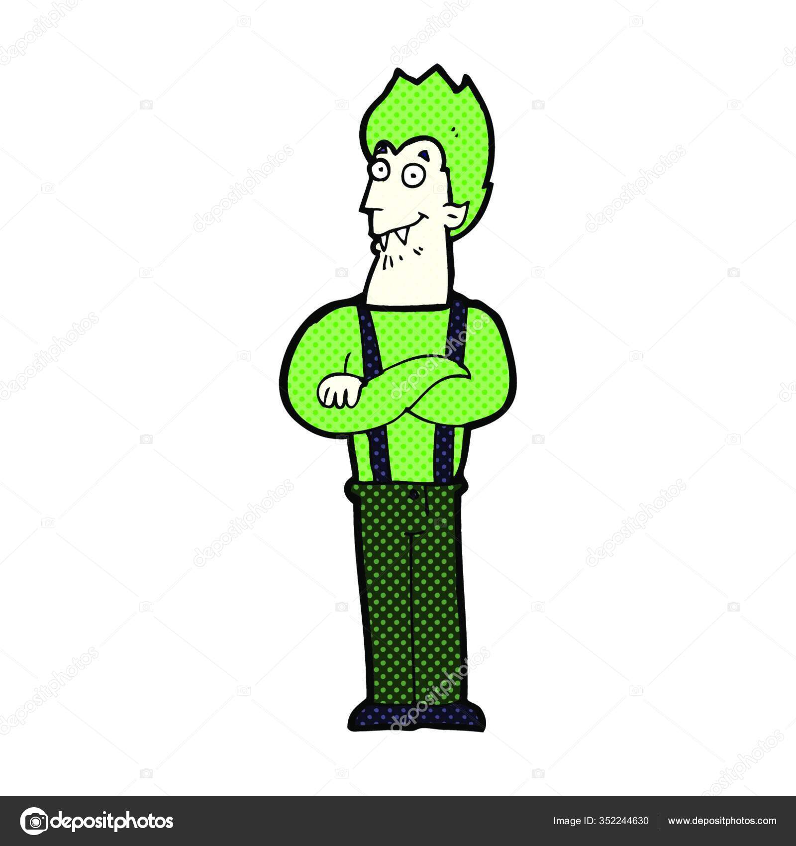 Retro Comic Book Style Cartoon Happy Vampire Stock Vector Image by ...