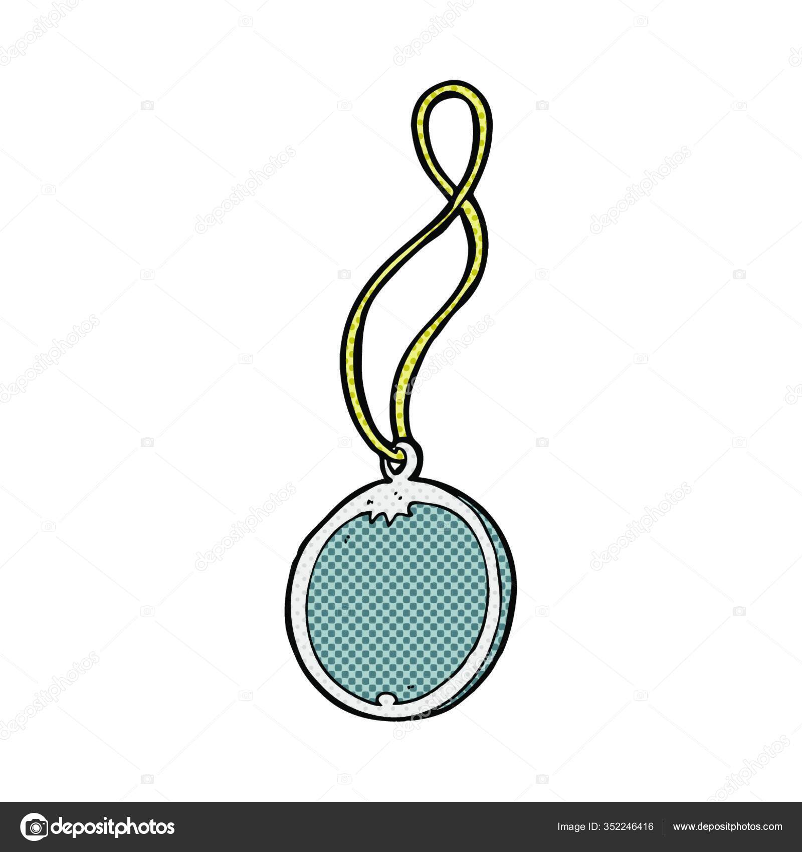 Retro Comic Book Style Cartoon Pendant Necklace Stock Vector Image by ...