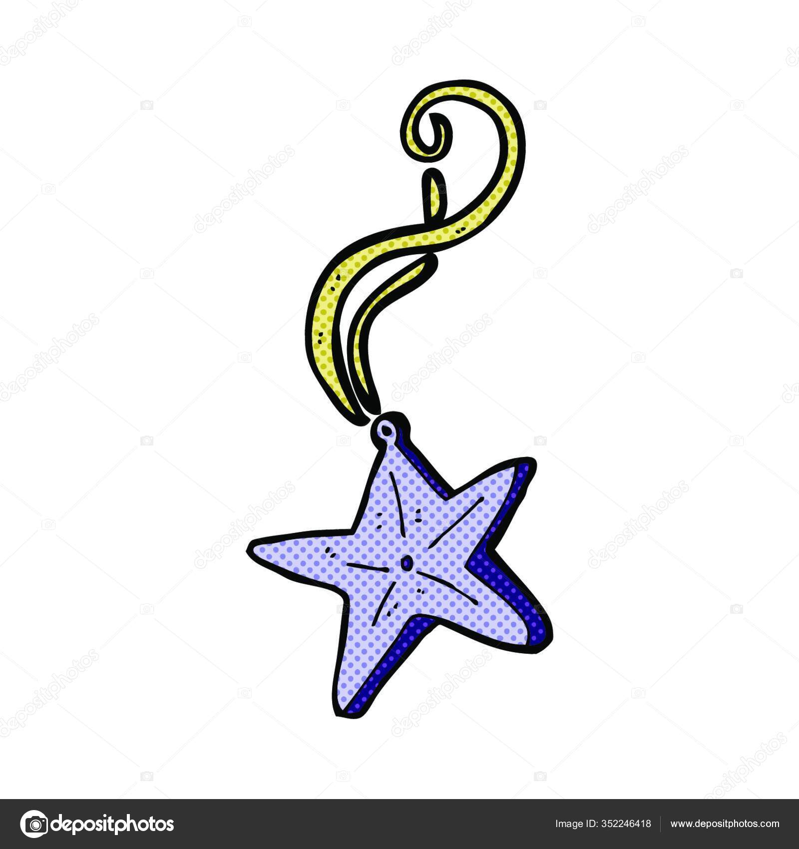 Retro Comic Book Style Cartoon Magic Star Necklace Stock Vector Image ...