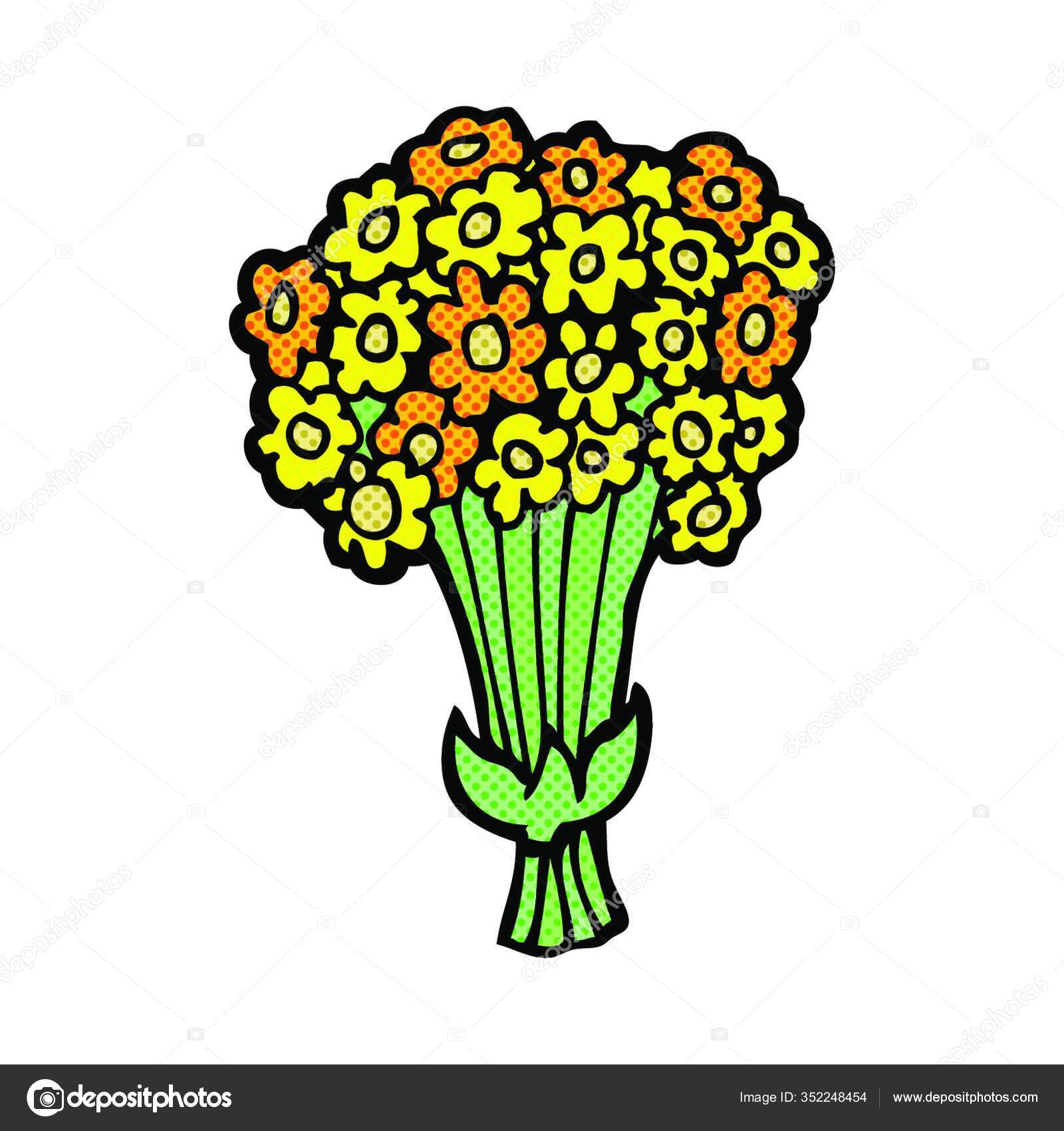 Retro Comic Book Style Cartoon Flowers Stock Vector Image by ...