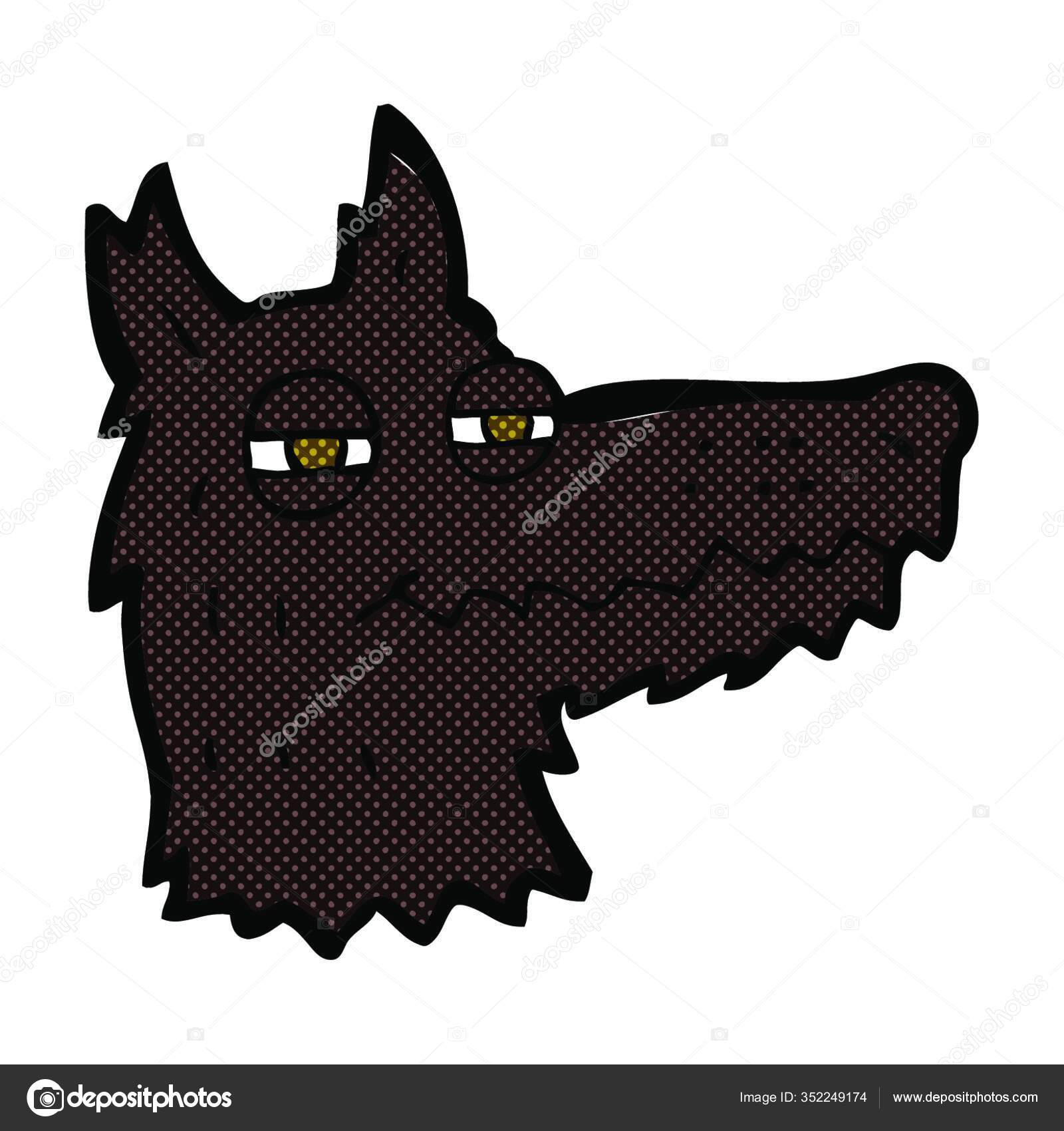 Retro Comic Book Style Cartoon Smug Wolf Face Stock Vector by ...