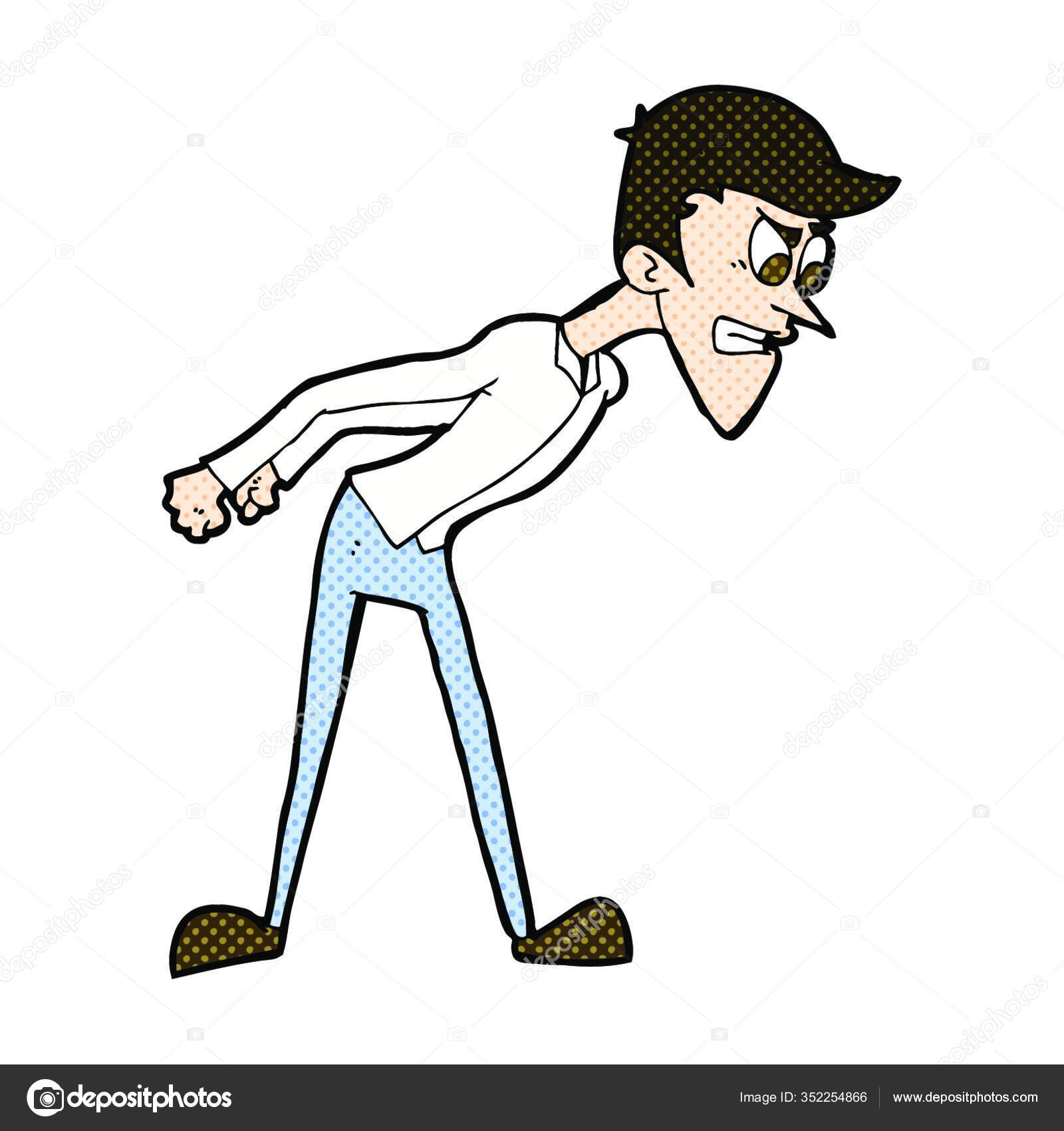 Retro Comic Book Style Cartoon Angry Man Stock Vector Image by ...