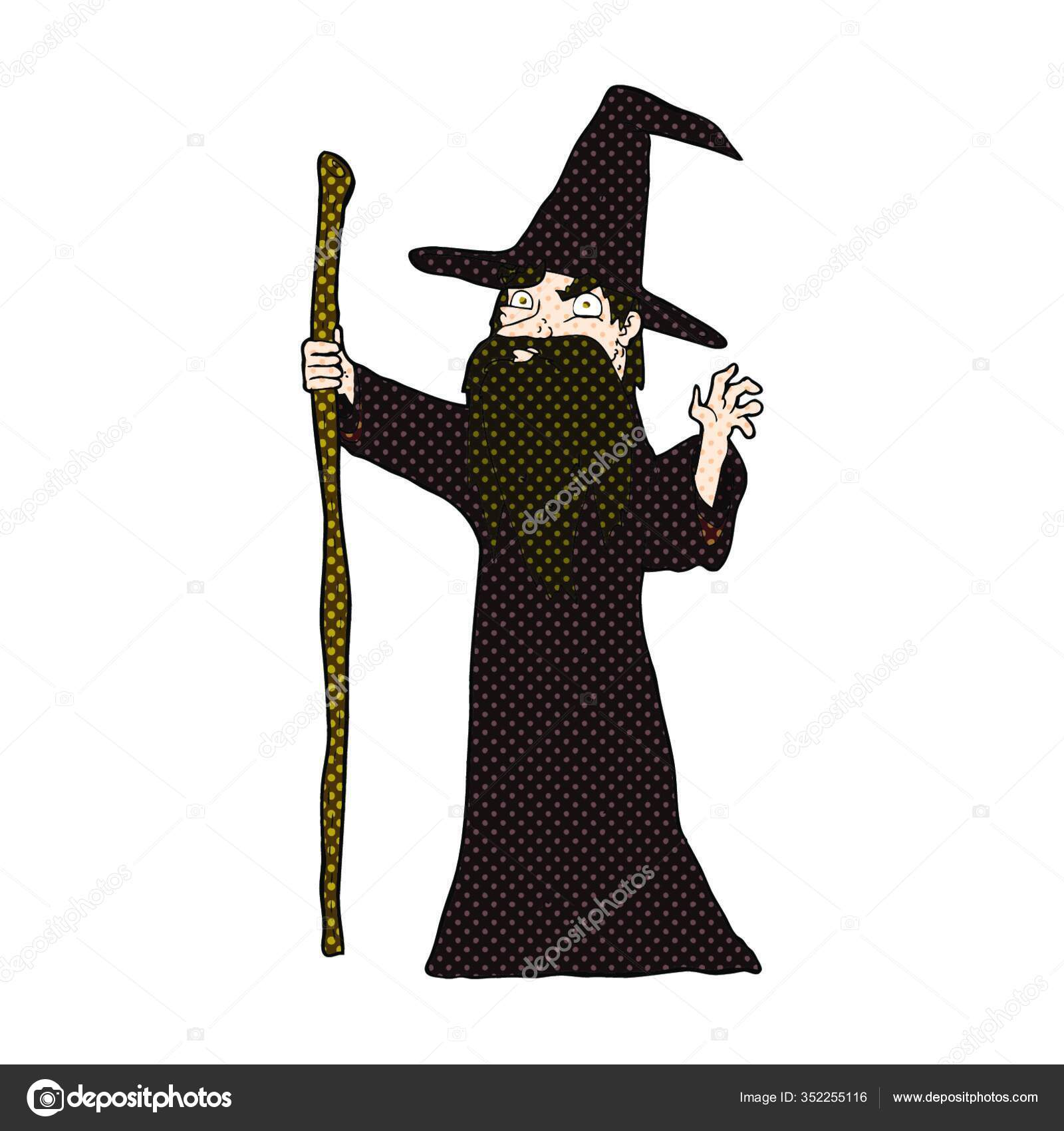 Retro Comic Book Style Cartoon Old Wizard Stock Vector by ...