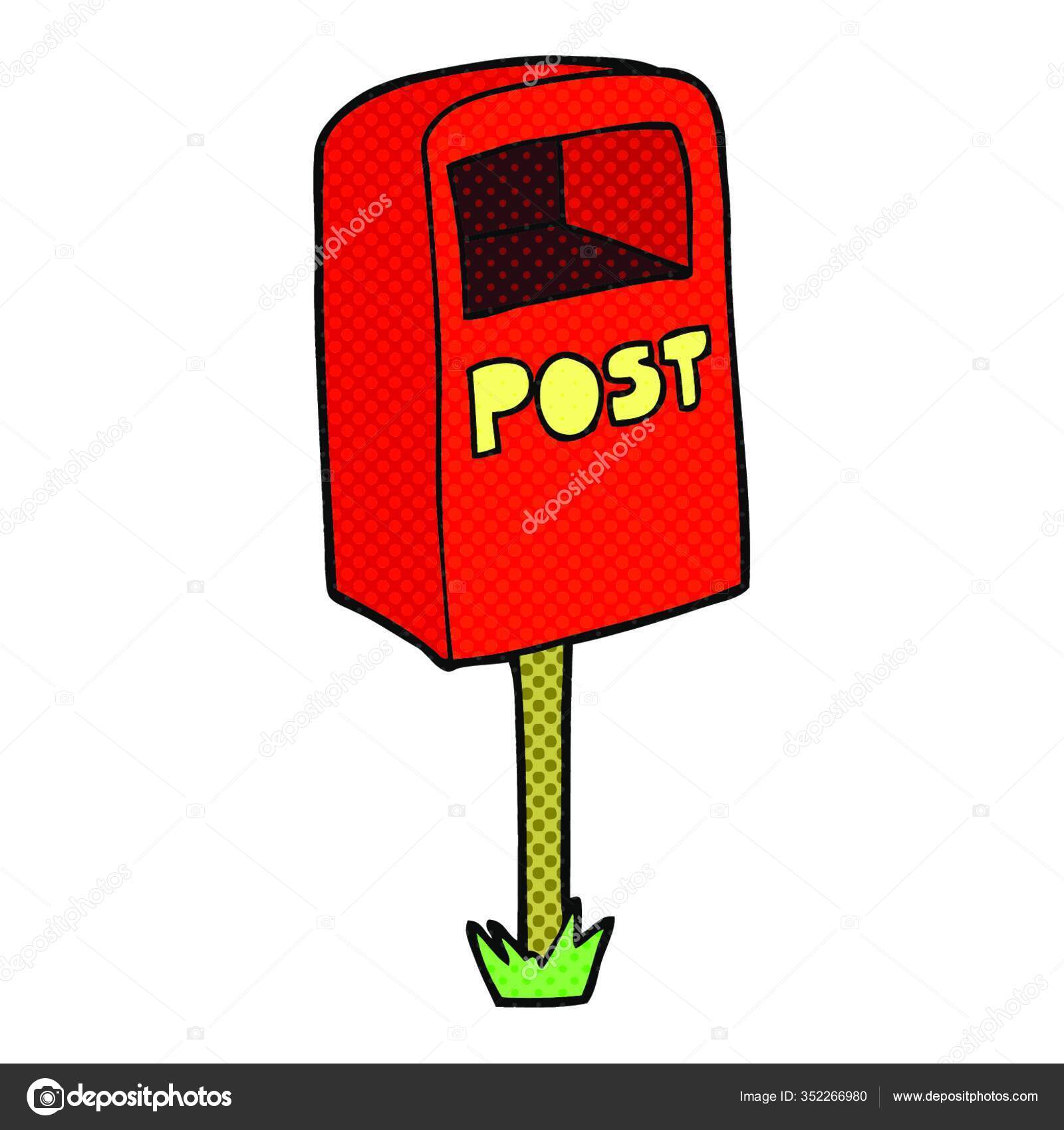 Freehand Drawn Cartoon Post Box Stock Illustration by ...