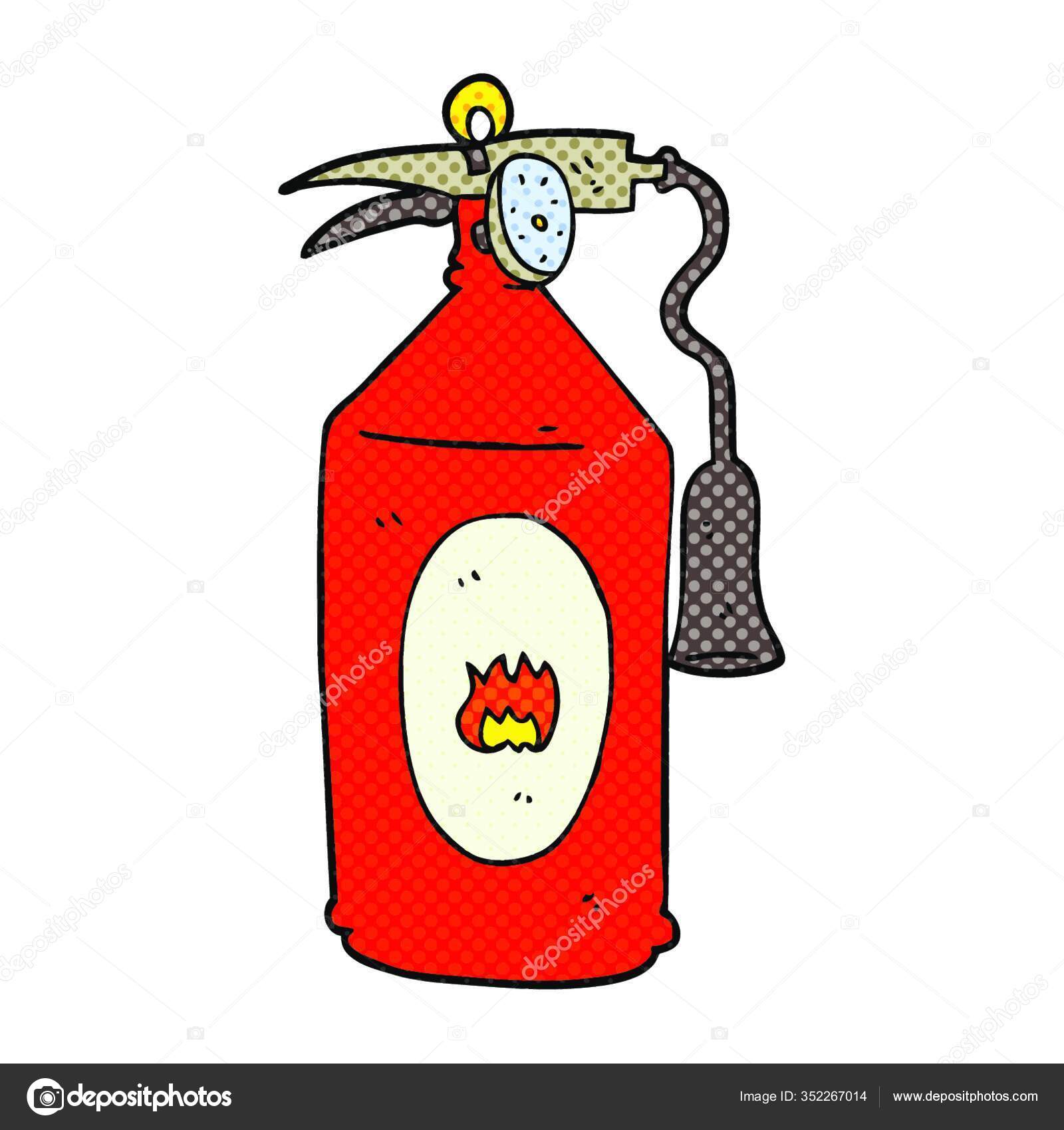 Extintor Incêndio Desenho Animado Desenhado Mão Livre Vetor de stock de ...