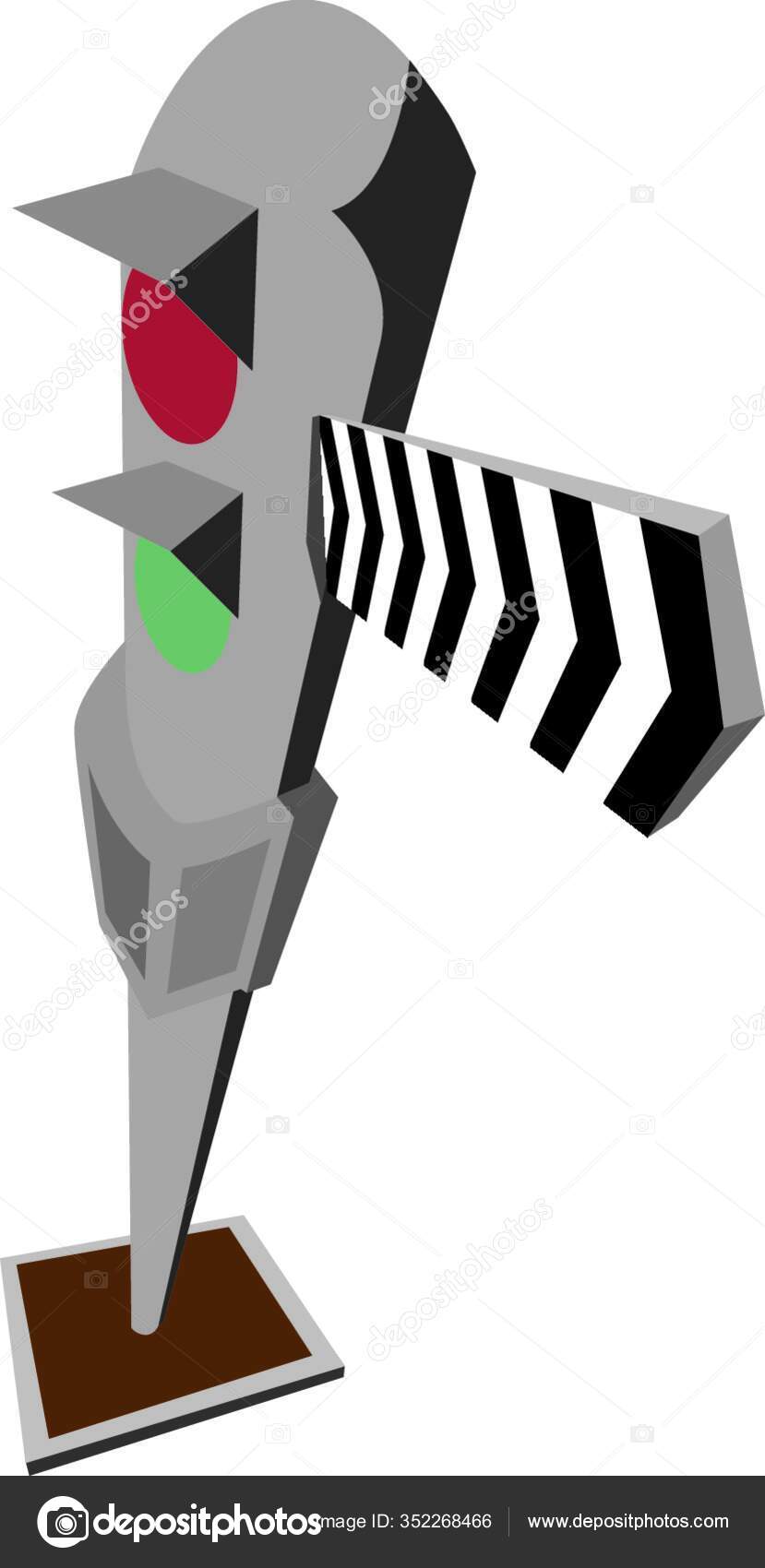 Cartoon Train Signal White Background Stock Illustration by ...