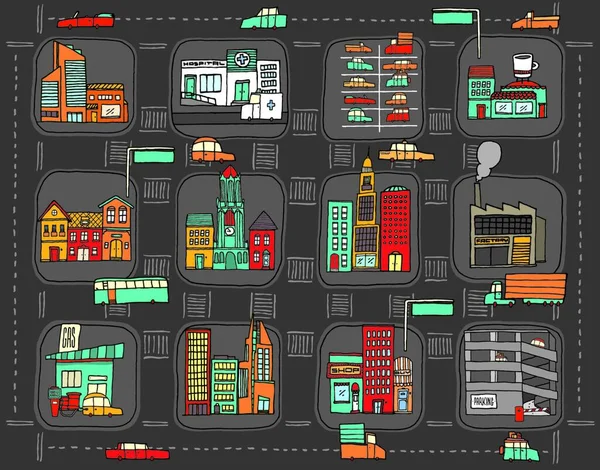 Colorful Cartoon City Map Stock Vector Image by ©YAYImages #344544138