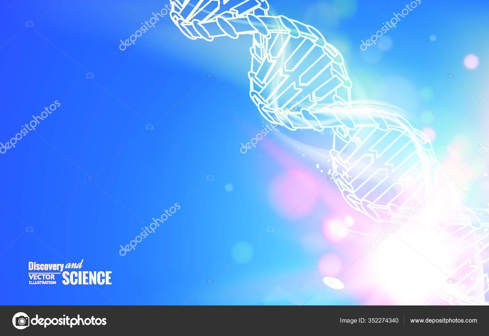 Dna Chain Abstract Blue Background Vector Illustration Stock Vector by ...