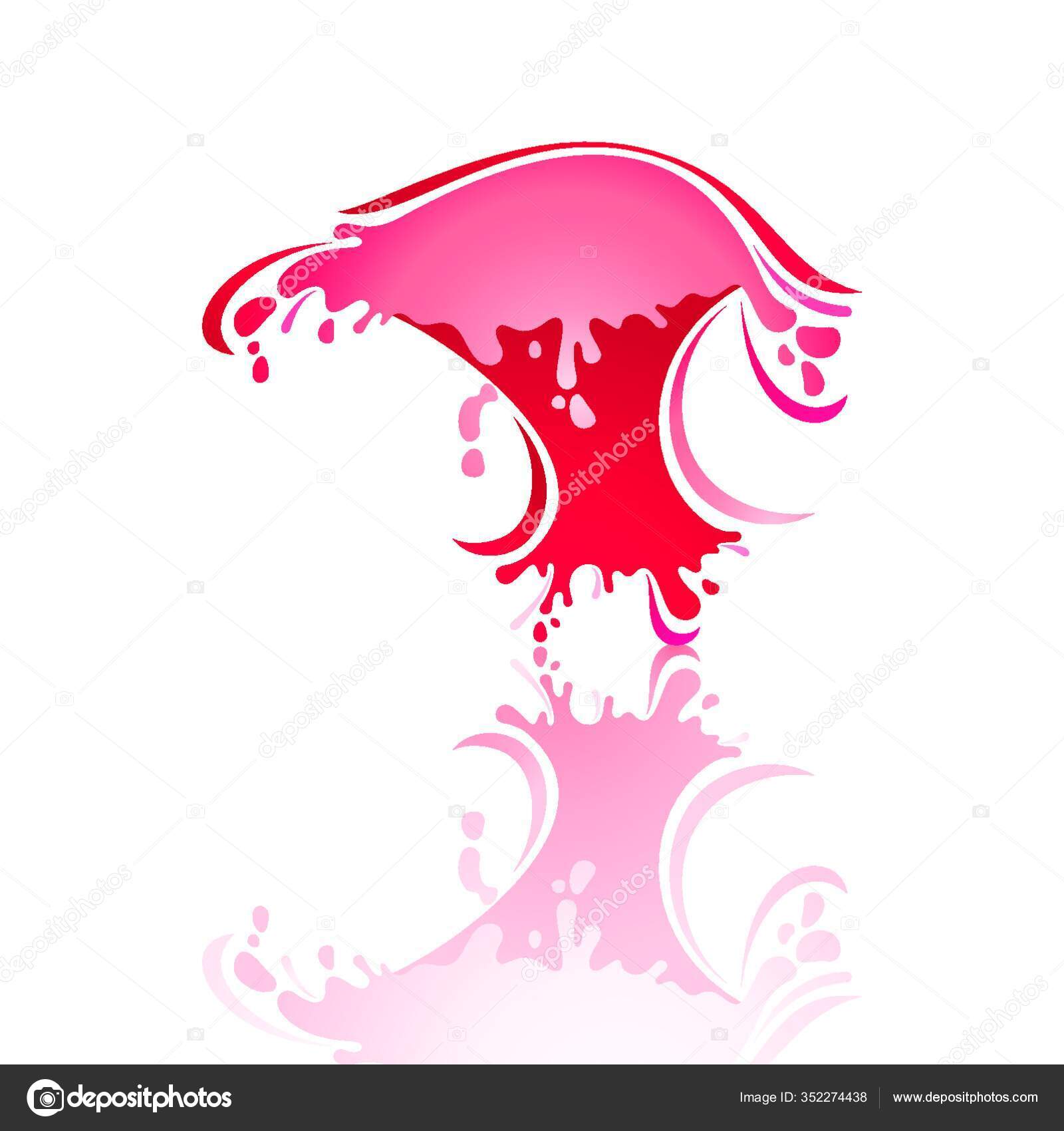 Splash Color Wave Reflection Splash Red Wave Reflection Vector ...