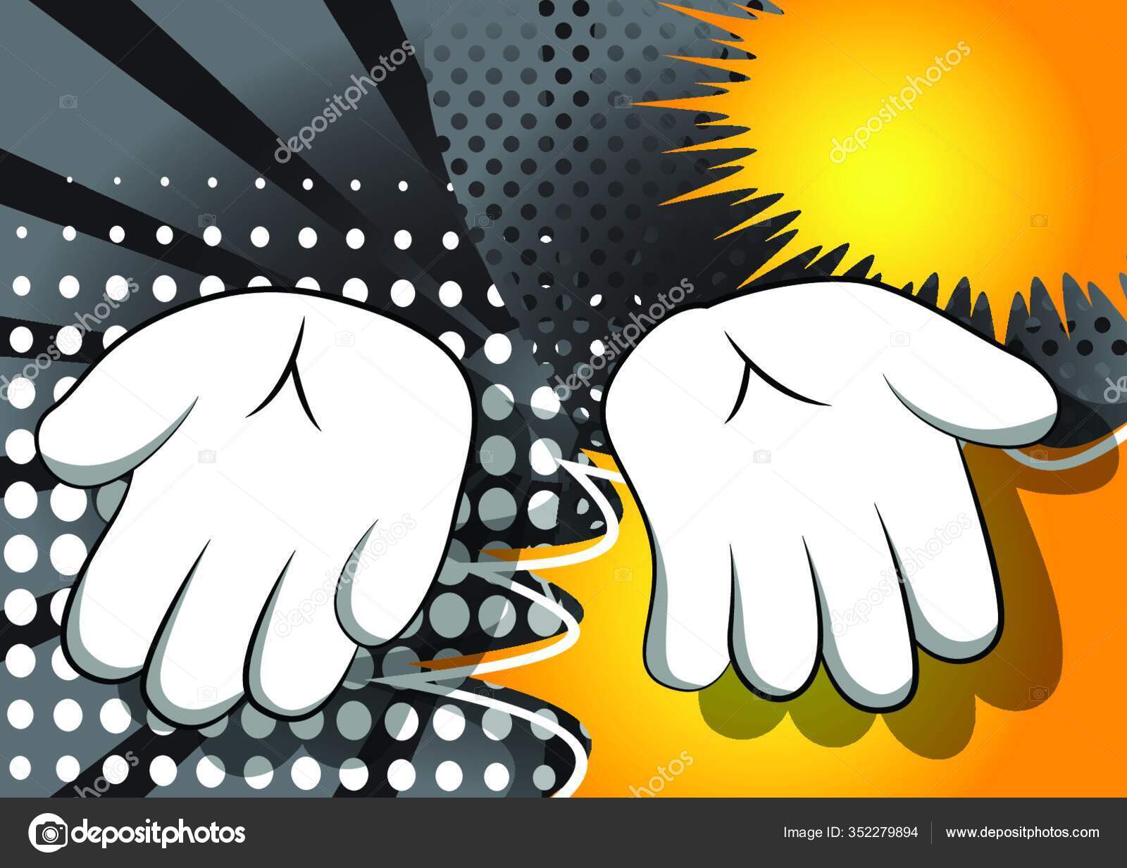 Vector Cartoon Empty Hands Illustrated Hand Sign Comic Book Background ...