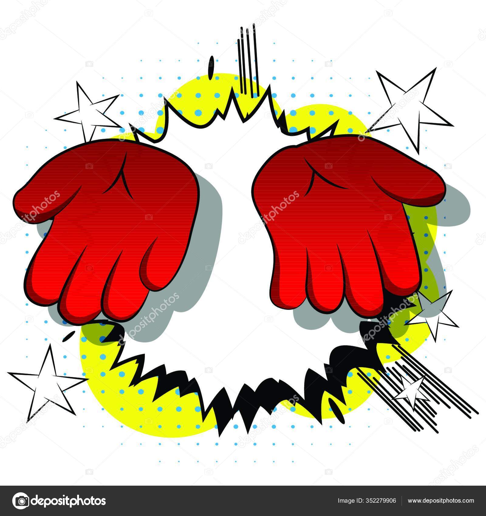 Vector Cartoon Empty Hands Illustrated Hand Sign Comic Book Background ...