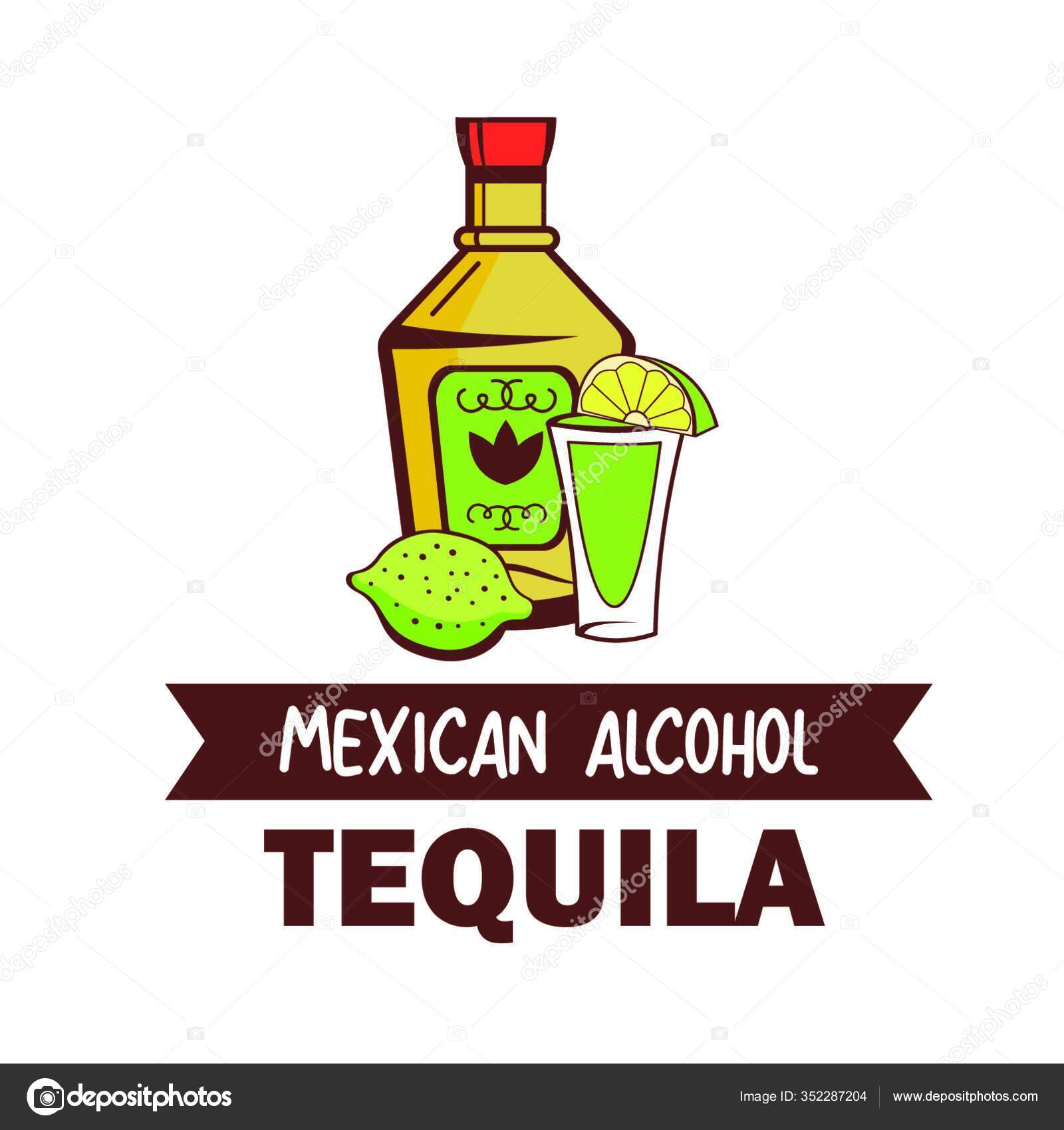 Tequila Minuman Beralkohol Meksiko Yang Populer Cactus Vodka Vector ...