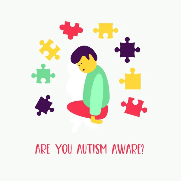 Autism Early Signs Autism Syndrome Children Vector Emblem Children Autism Stock Vector Image by ...