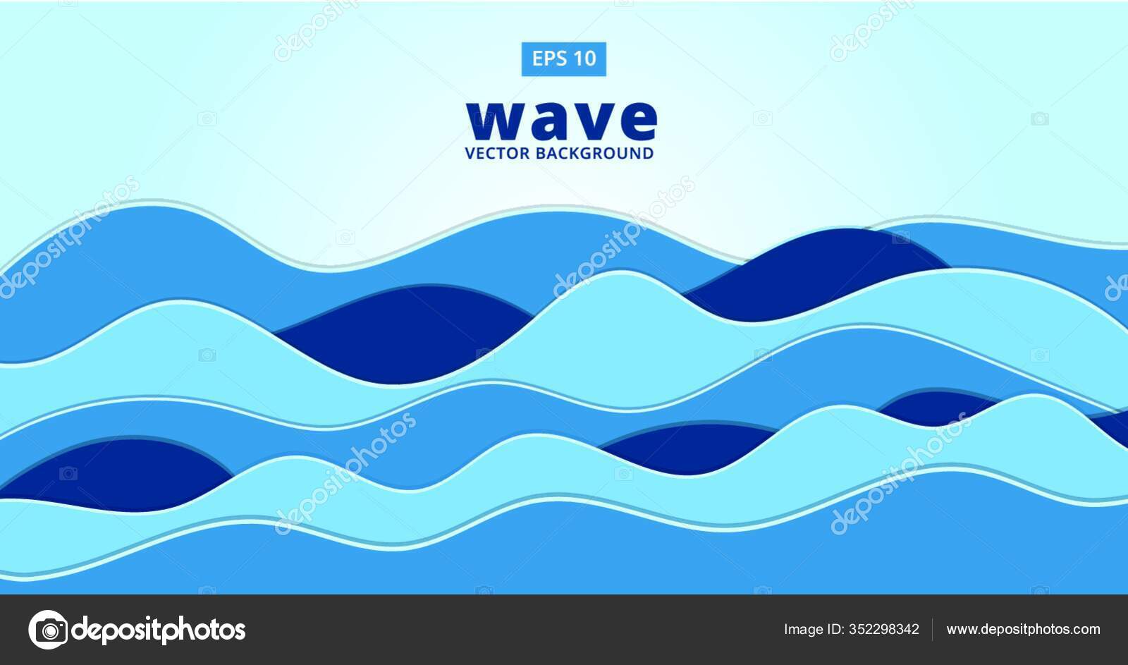 Blue Ocean Sea Wave Vector Background Illustration Stock Vector by ...