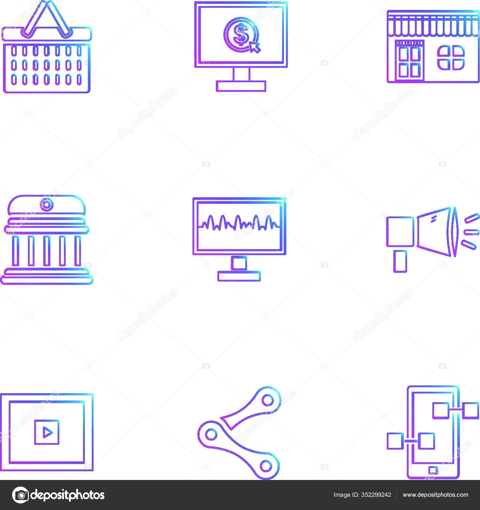Vector Icons Isolated White Background Stock Vector by ...