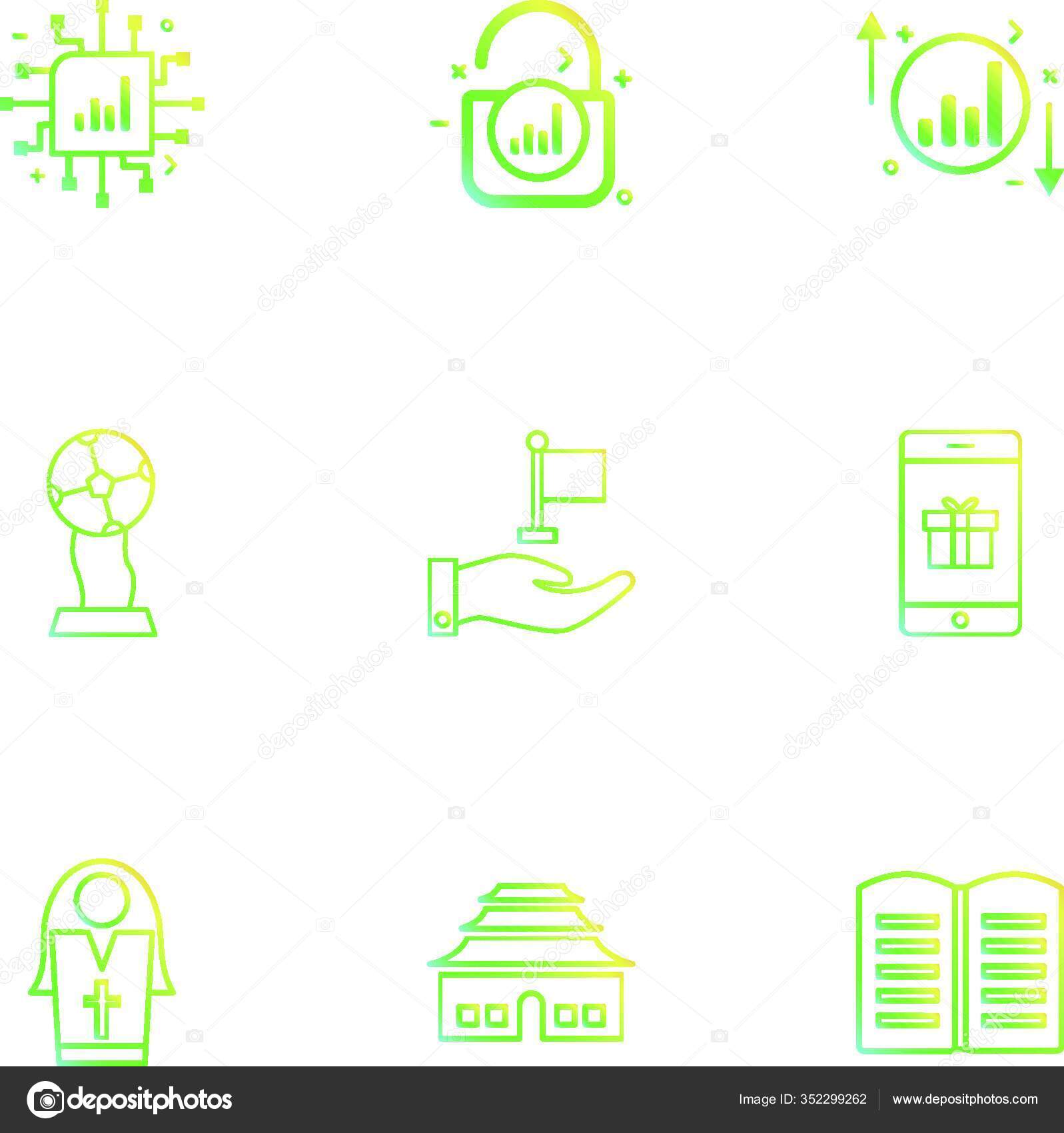 Vector Icons Isolated White Background Stock Vector Image by ...