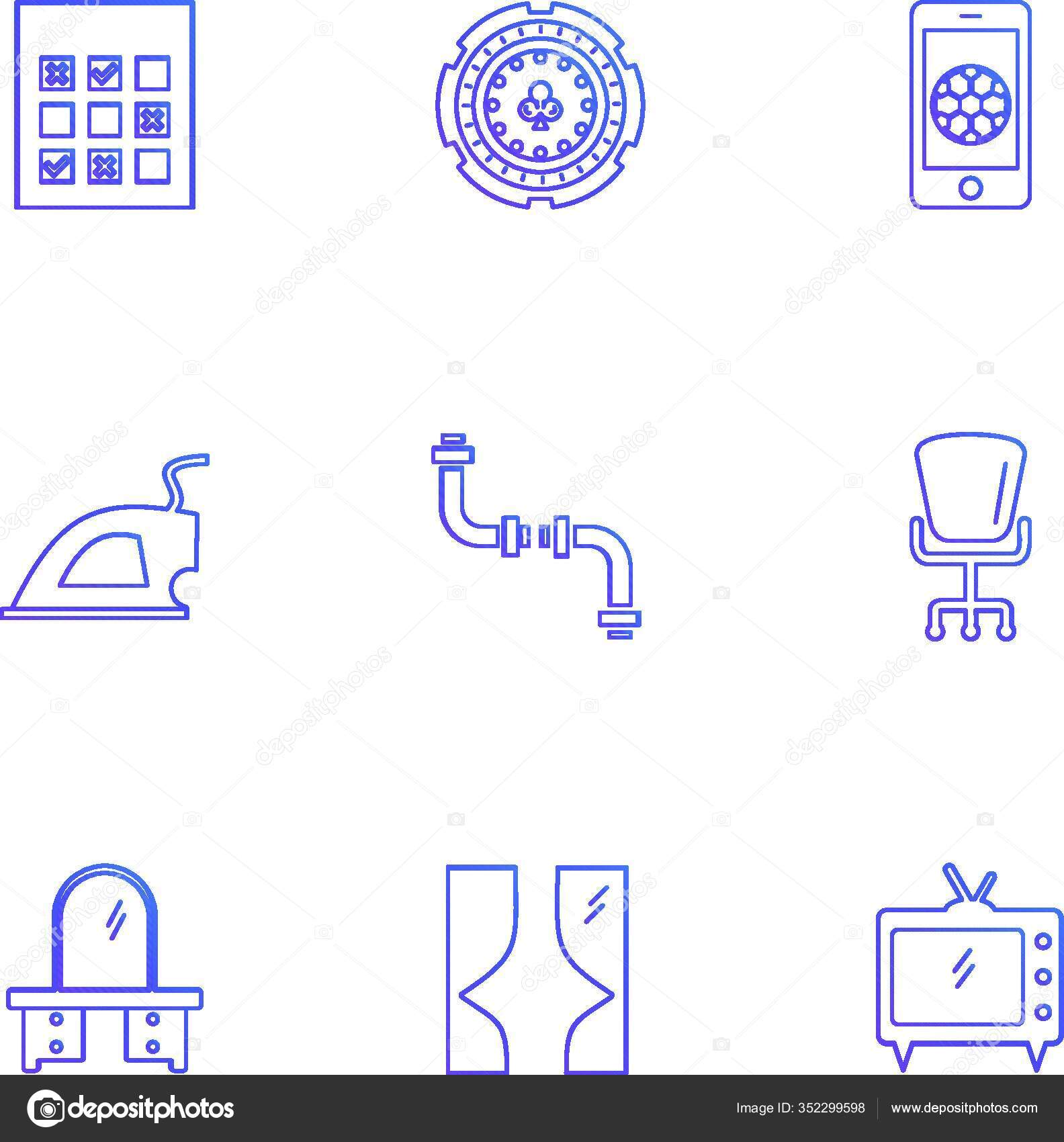 Vector Icons Isolated White Background Stock Vector Image by ...