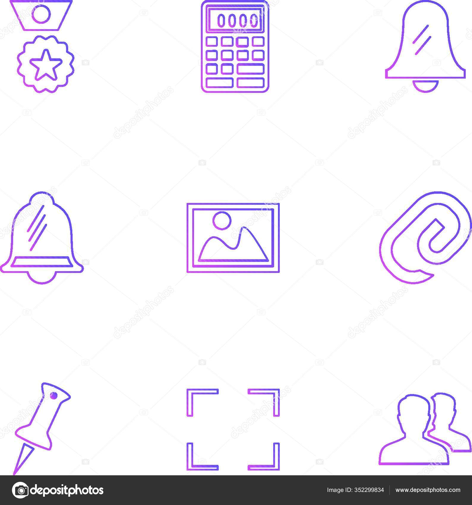 Vector Icons Isolated White Background Stock Vector by ...