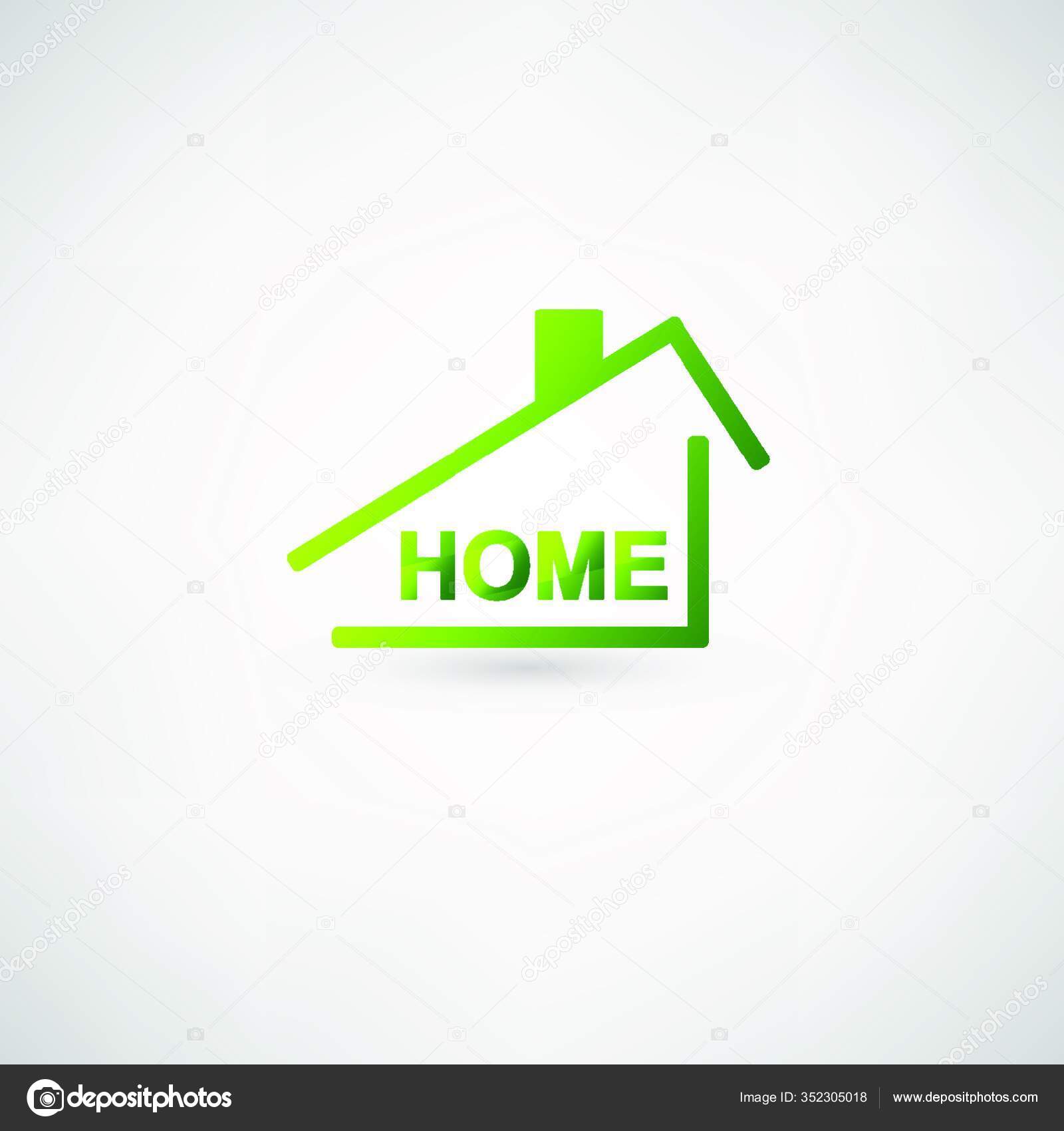 Green Home Icon White Background Stock Vector by ©PantherMediaSeller ...