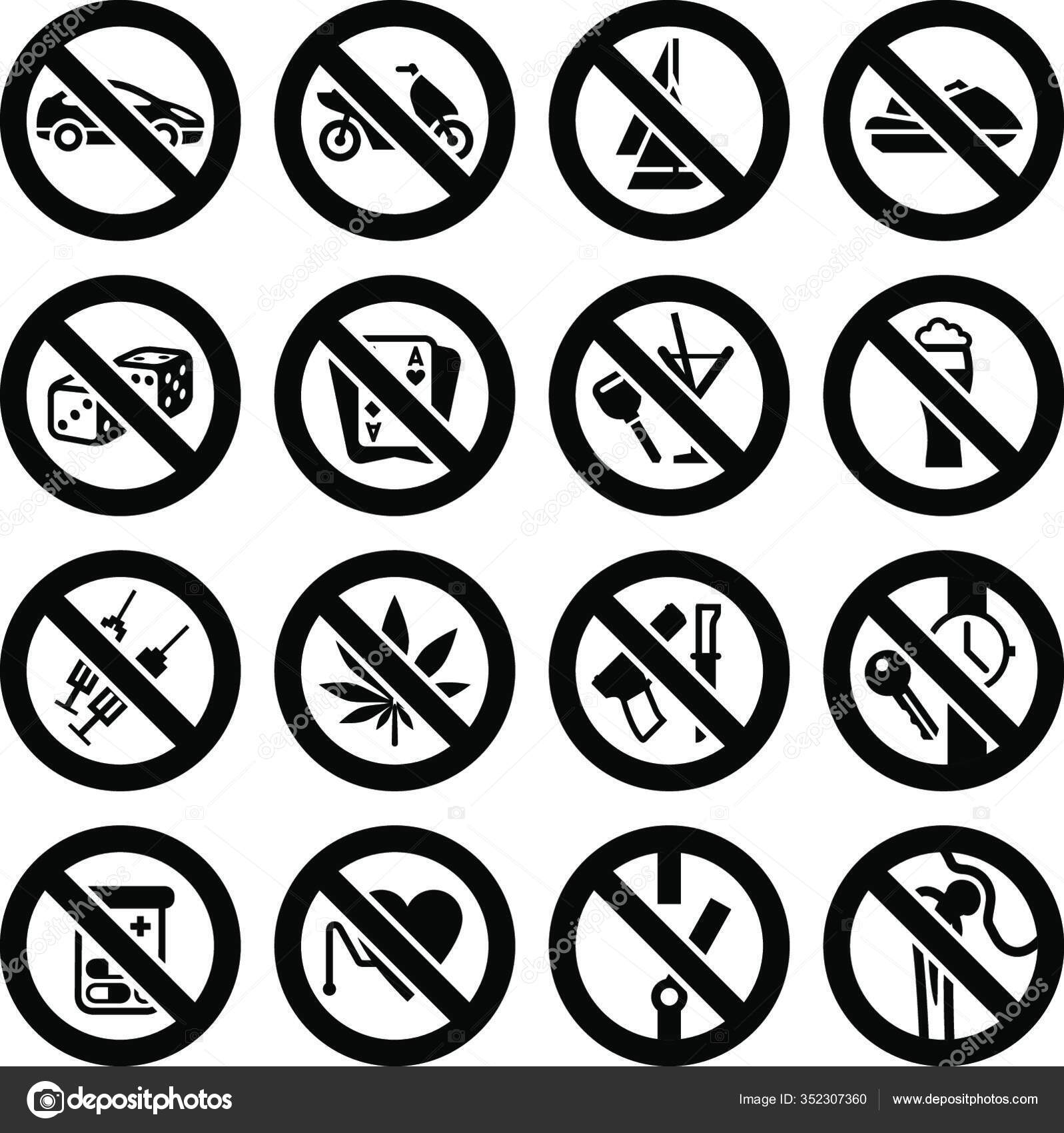 Set Icons Prohibited Signs Black Stock Vector by ©PantherMediaSeller ...