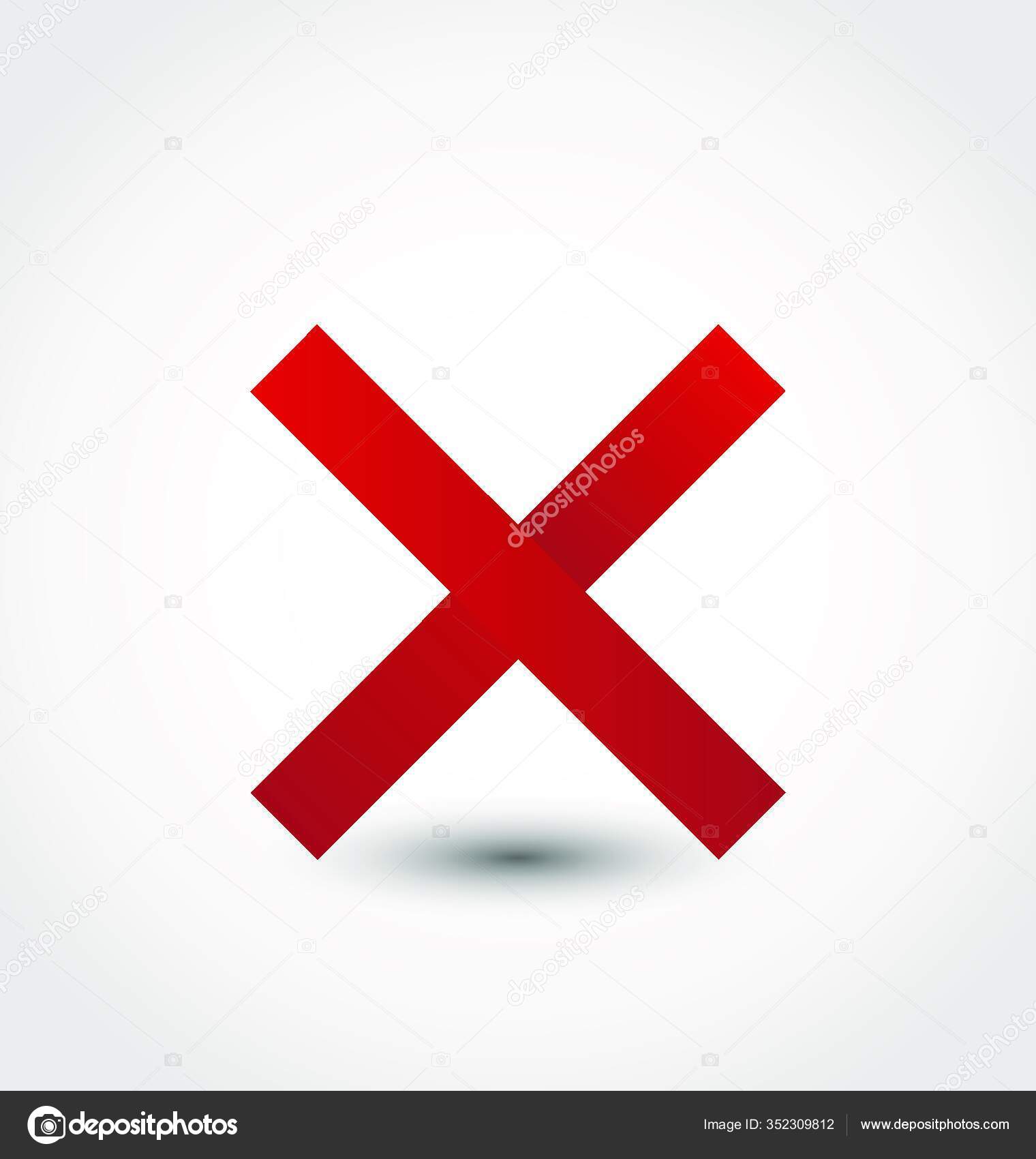 Illustration Cross Mark Isolated White Background Vector Stock Vector ...