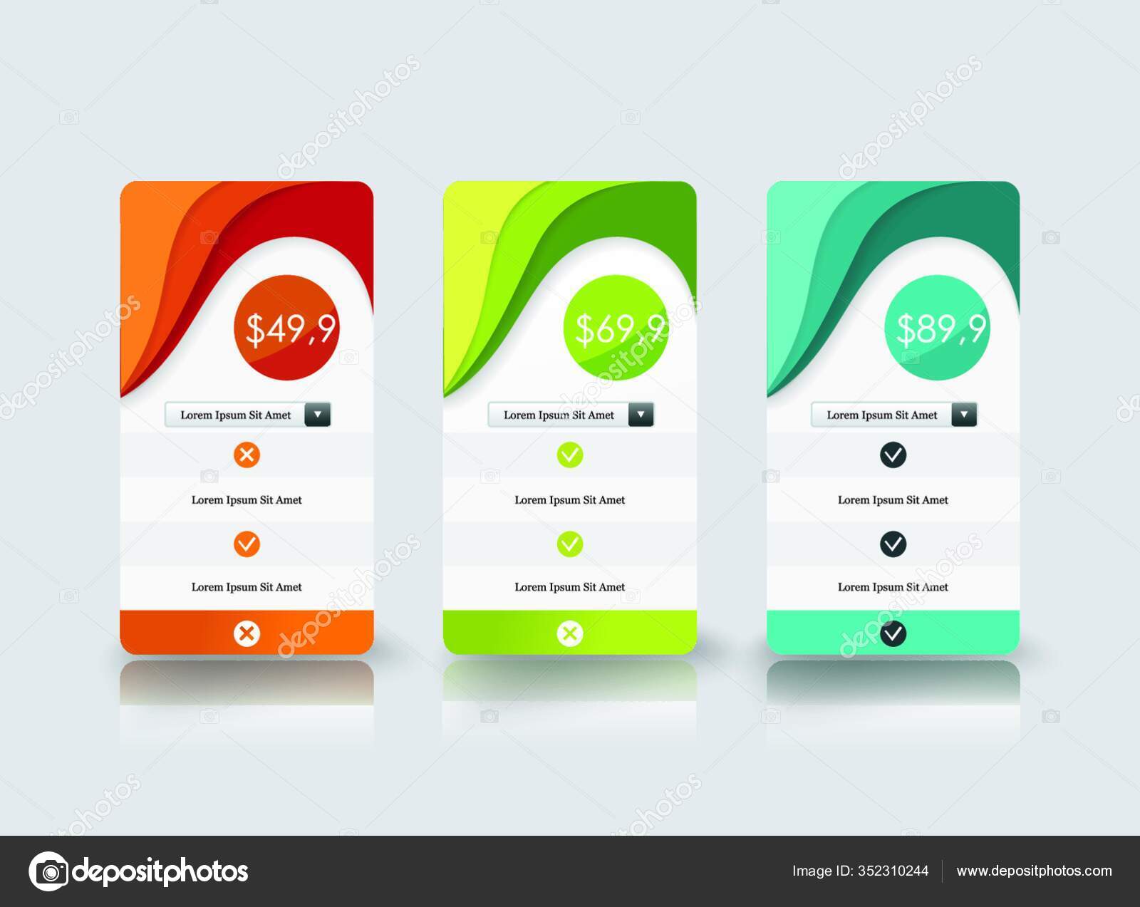 Price List Widget Payment Plans Online Services Pricing Table Websites ...