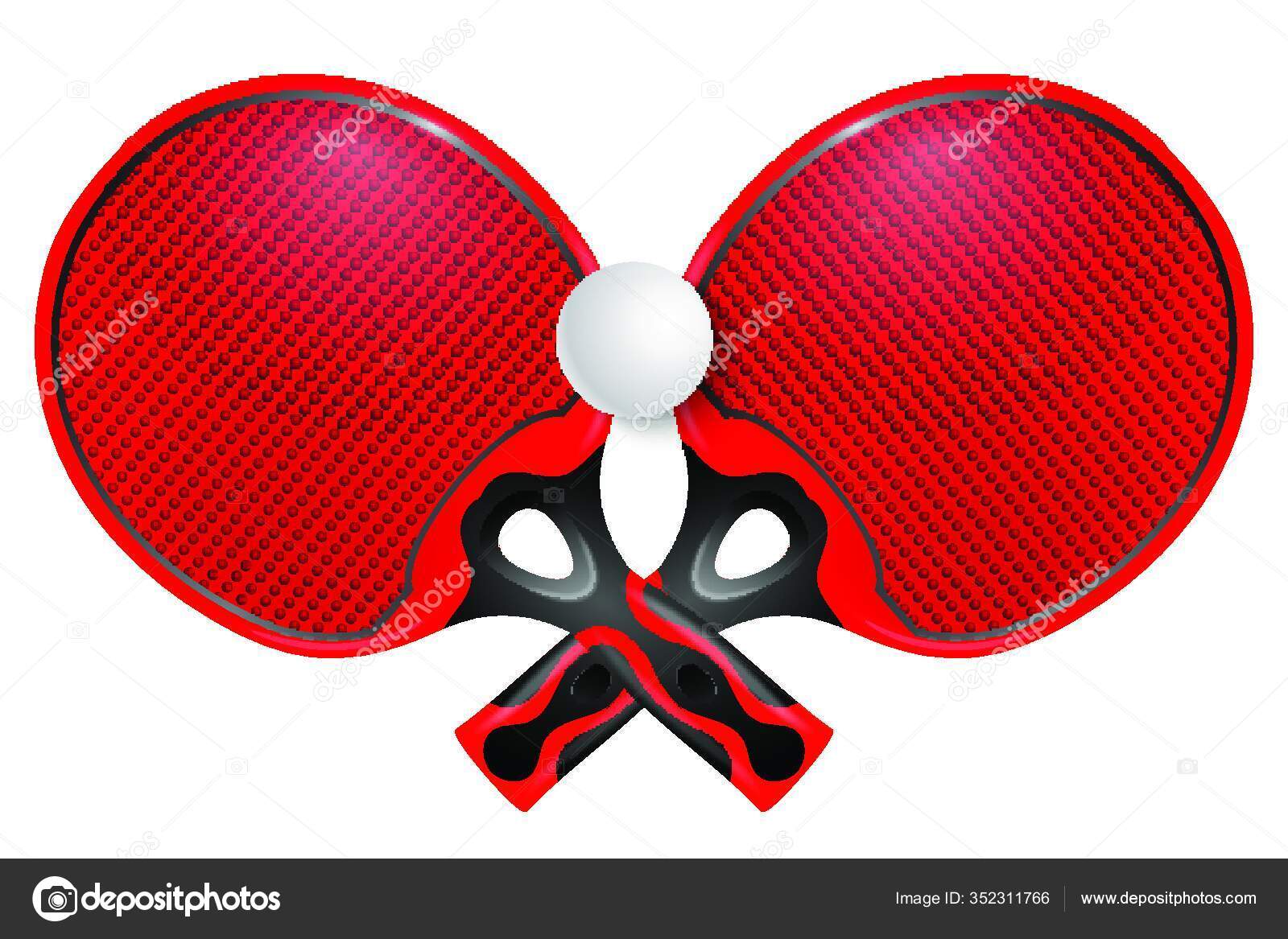 Two Professional Racket Table Tennis White Background Stock Vector by ...