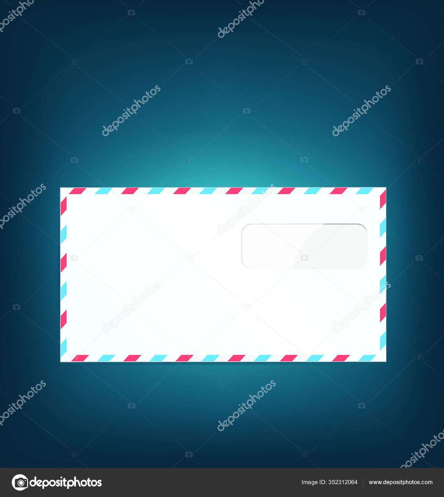 Illustration Single Close Envelope Blue Background Vector Stock Vector ...