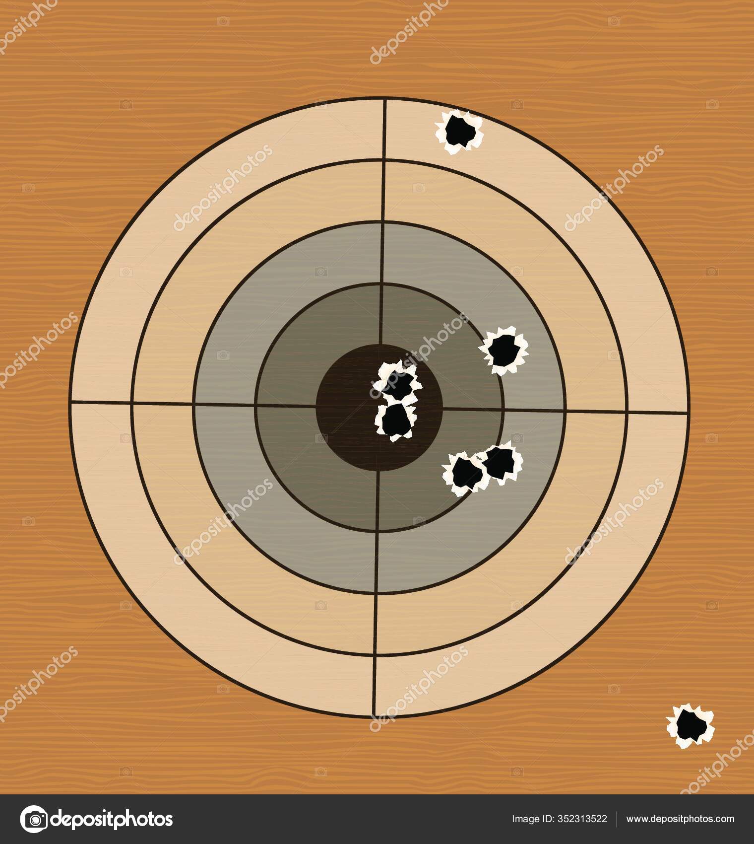 Illustration Shooting Range Target Bullet Holes Vector Stock Vector ...