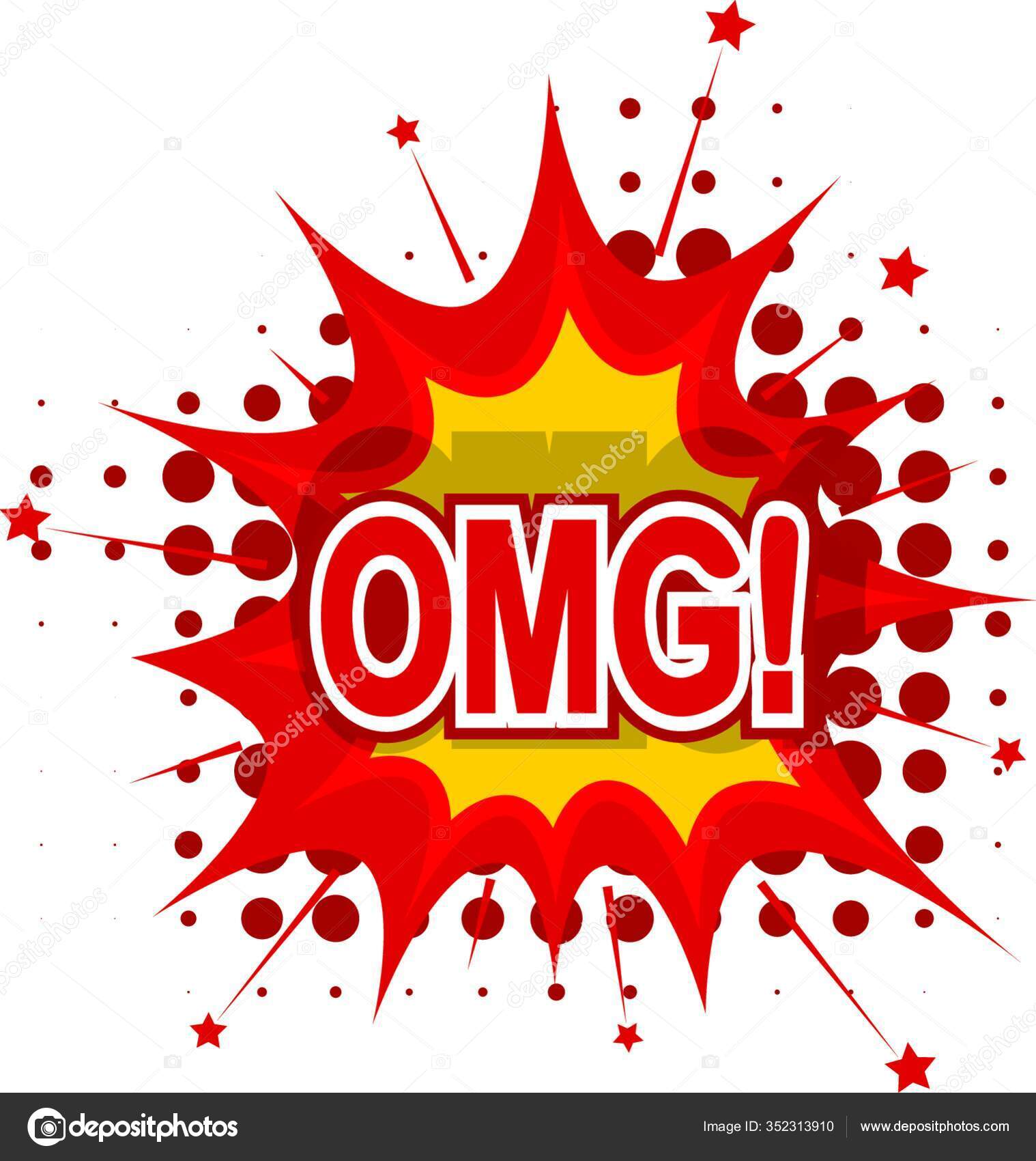 Cartoon Omg White Background Vector Illustration Stock Vector Image by ...