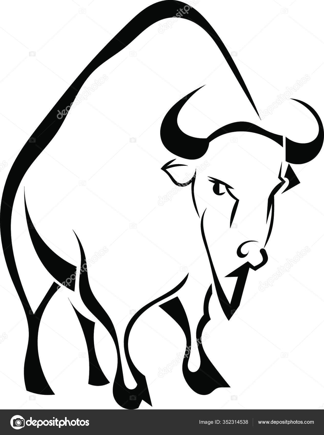 Buffalo Isolated White Background Vector Illustration Stock Vector by ...