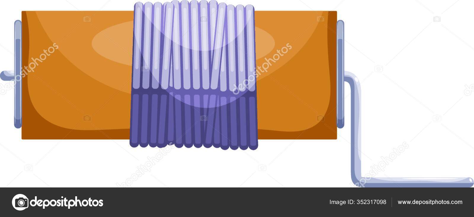 Imágenes Cartón Del Eje Rueda Con Una Cuerda Ilustración Vectorial ...