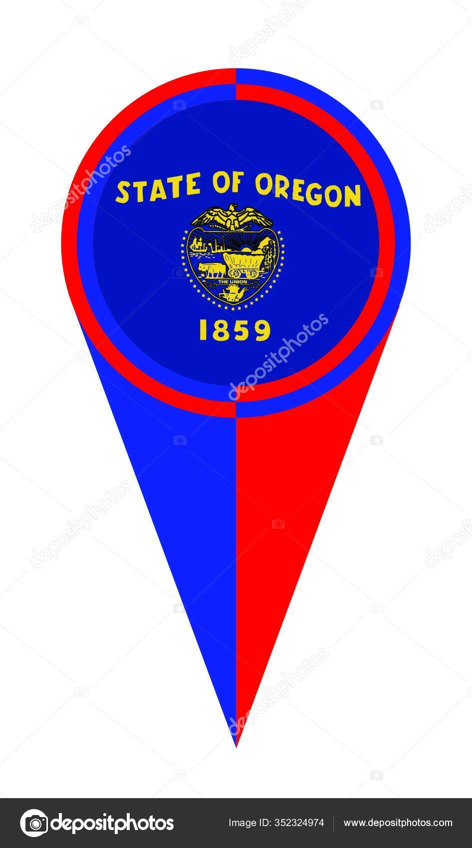 Oregon Map Pointer Pin Icon Location Flag Marker Stock Vector Image by ©PantherMediaSeller ...